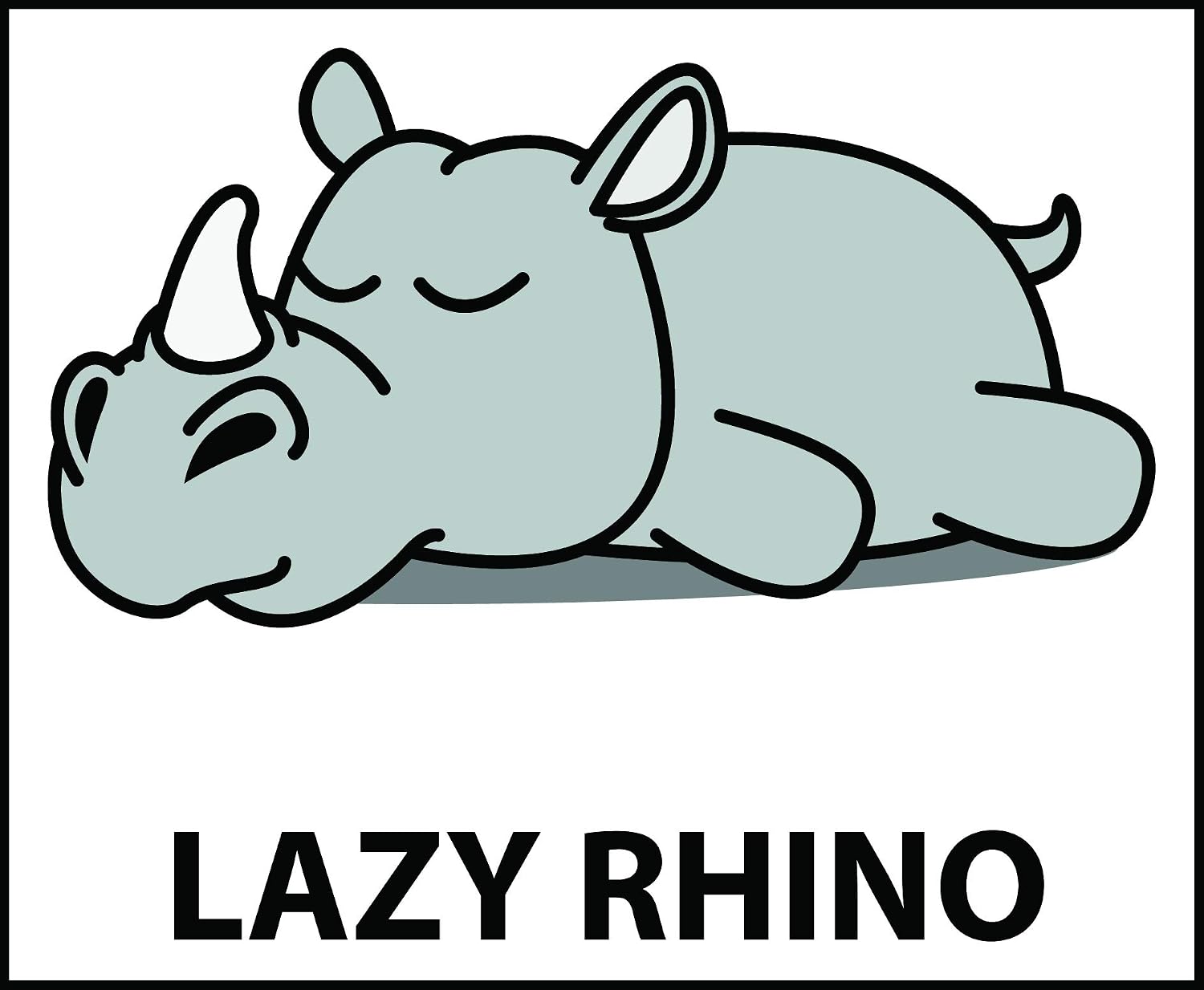 Amazon.com: Cute Sleepy Lazy Rhino Cartoon Vinyl Sticker (4" Wide, Icon ...