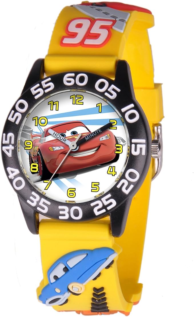 Amazon.com: Disney Cars Kids' Plastic Time Teacher Analog Quartz 3D ...