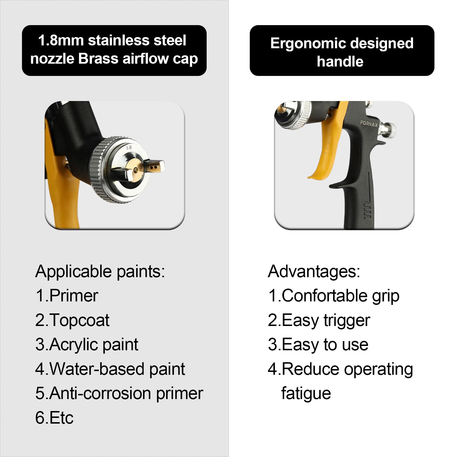 Snapklik.com : FORNAX Mini HVLP Paint Spray Gun