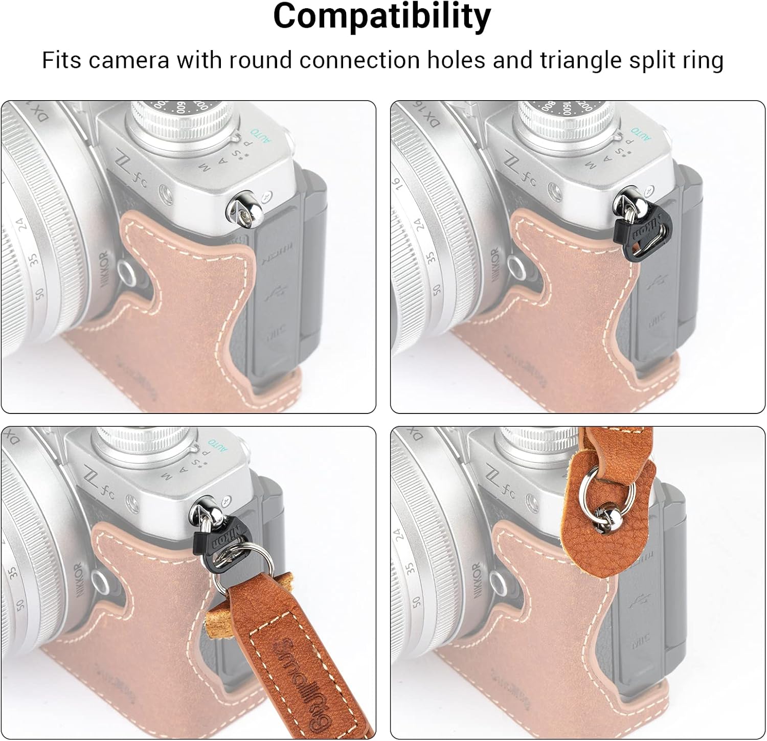 SmallRig Leather Camera Strap, Vintage Brown Genuine Leather Neck ...