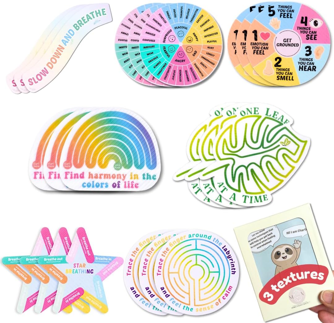Amazon.com : Crtiin 50 Pieces Calm Sticker Anxiety Sensory Strip ...