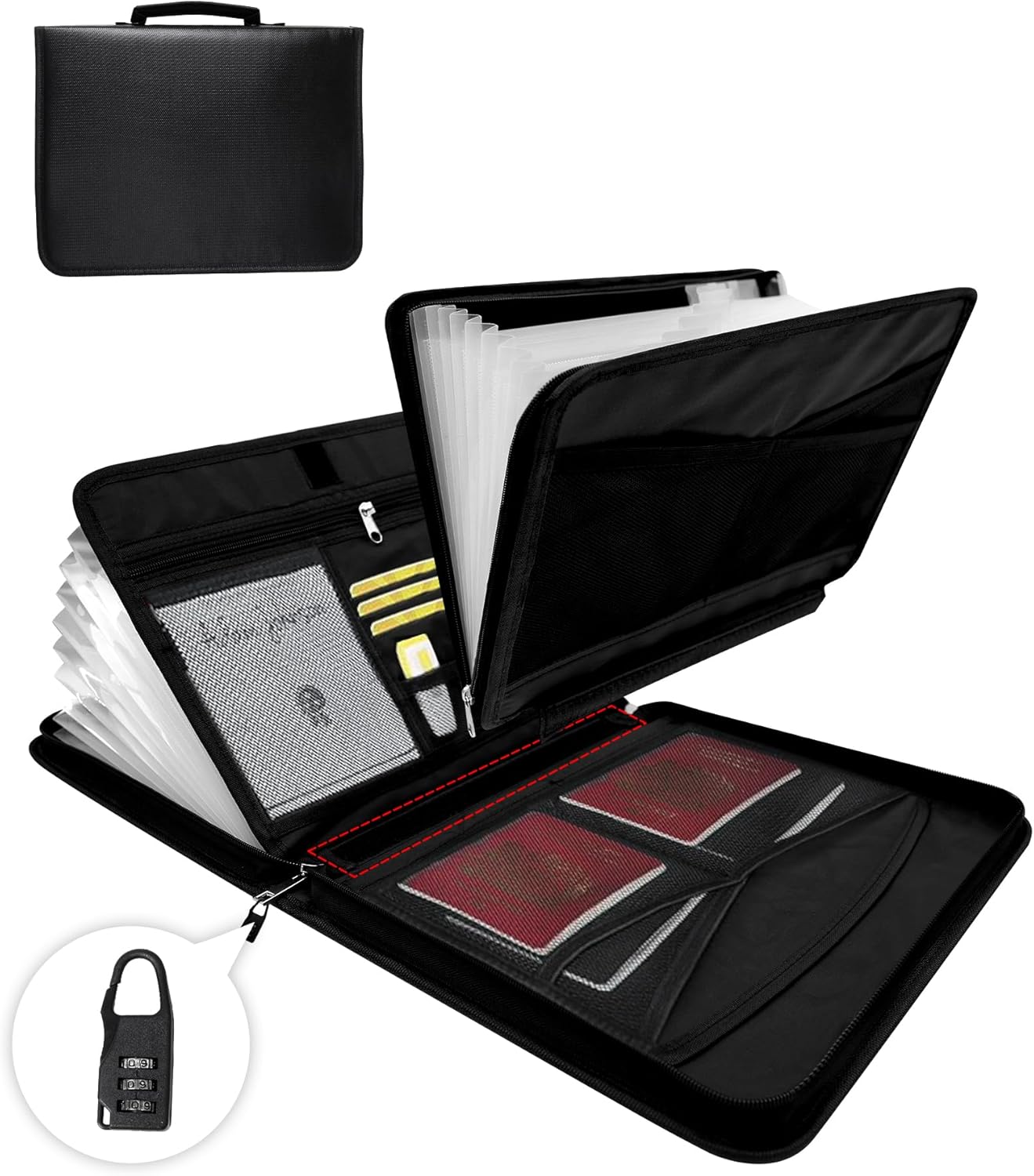 Amazon.com : KLanven Fireproof Folio Important Document Organizer Bag ...