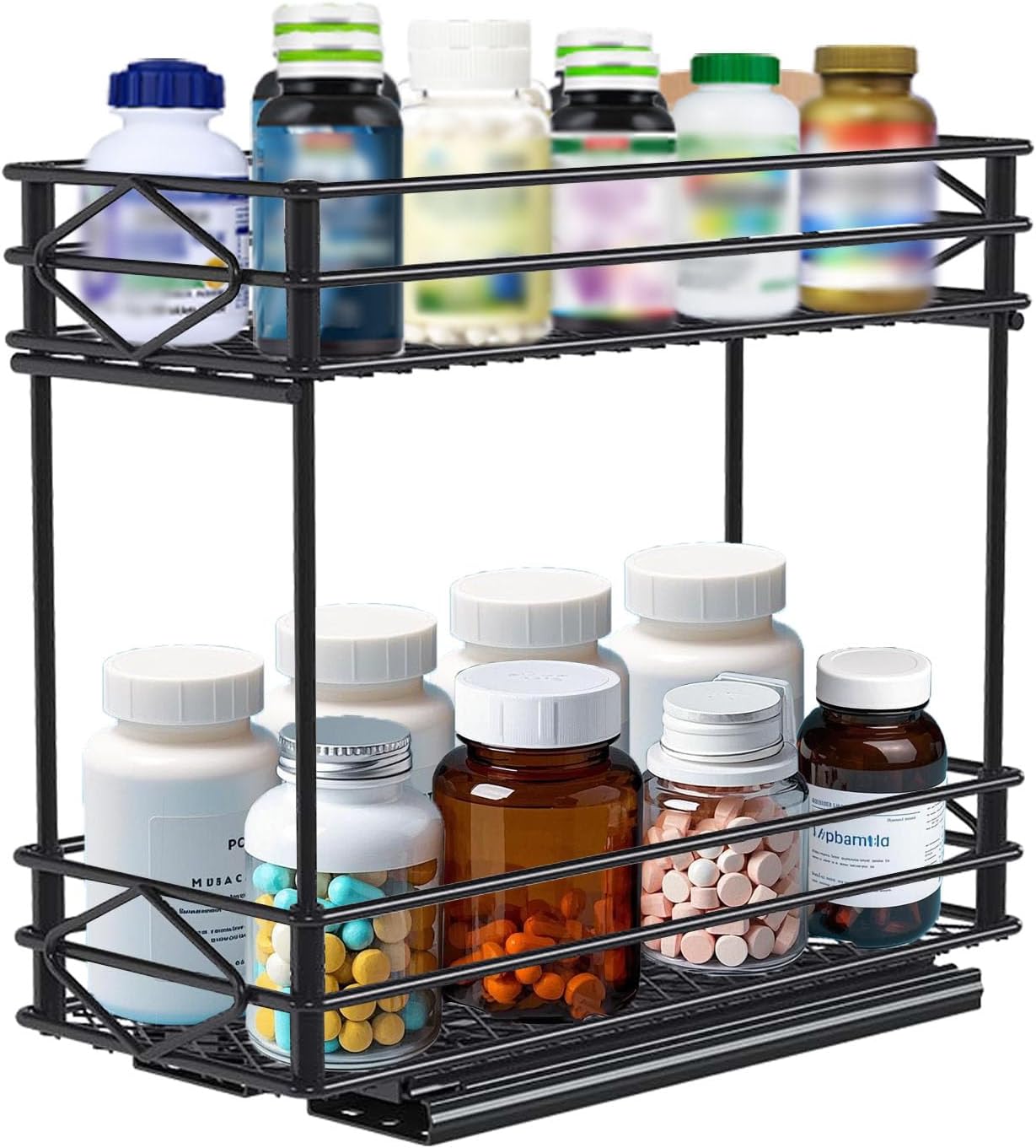 Amazon.com: Mowhut Pull Out Medicine Organizer,Slide Out Storage ...