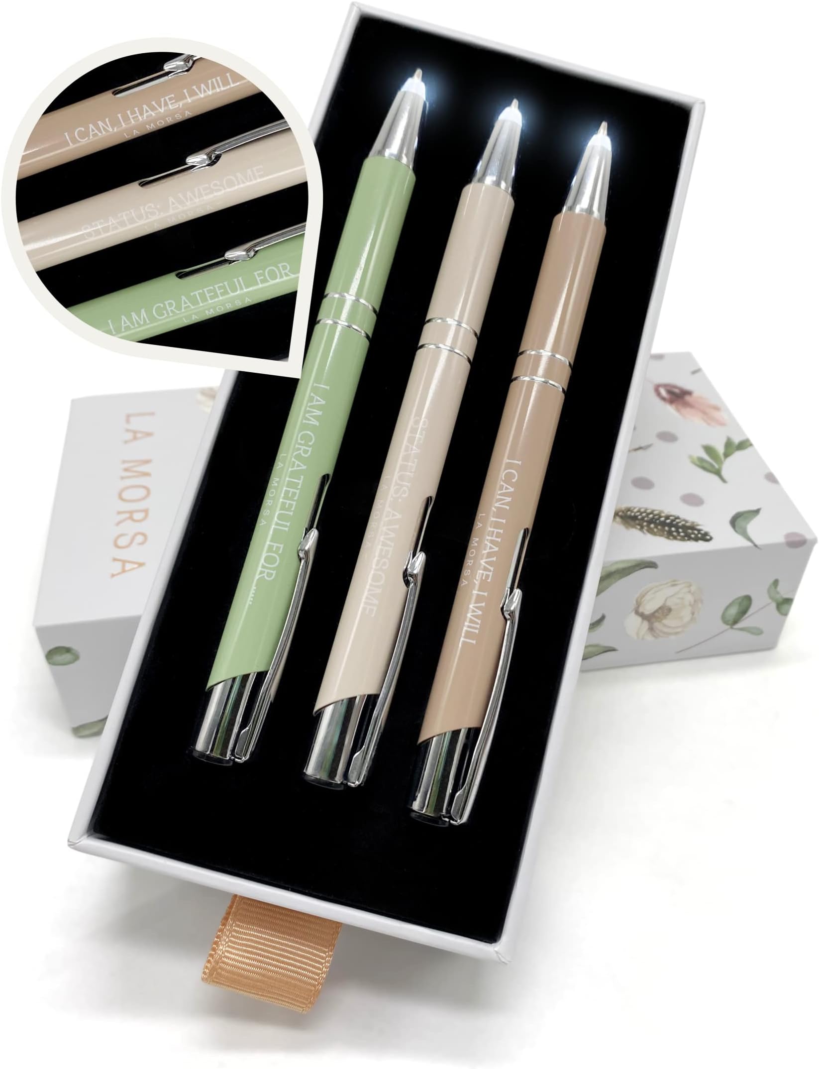 Amazon.com : La Morsa Fancy Pens for Women - Set of 3 Blue Ink ...