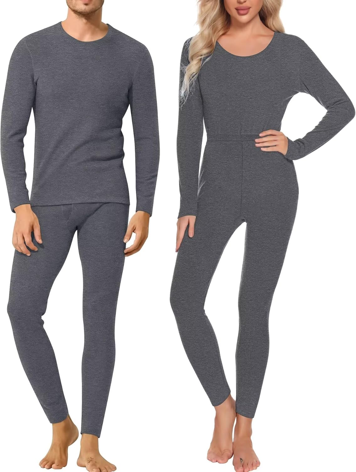 Amazon.com: SWOMOG Conjuntos de ropa interior térmica para parejas ...