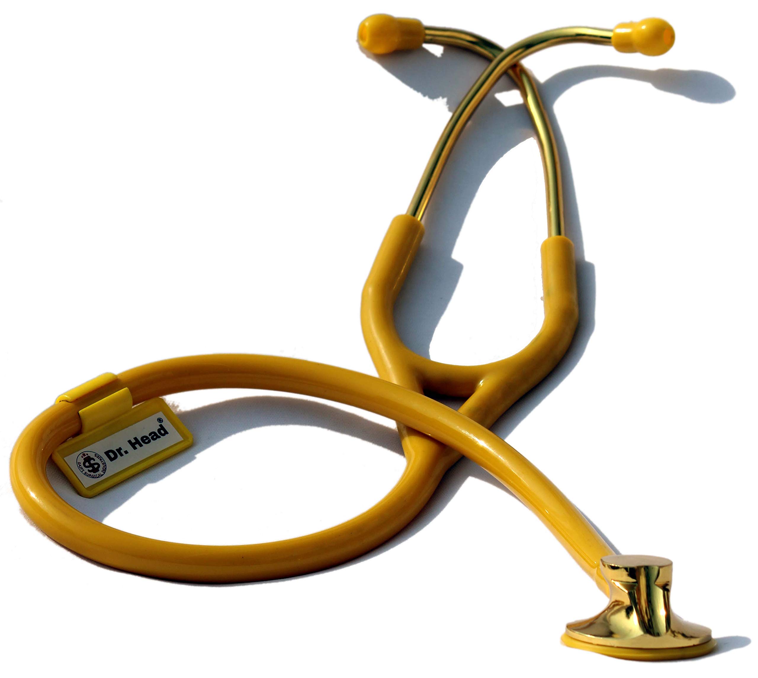 Dr. Head Gold Plated Stainless Steel Dual Head Acoustic Stethoscope For ...