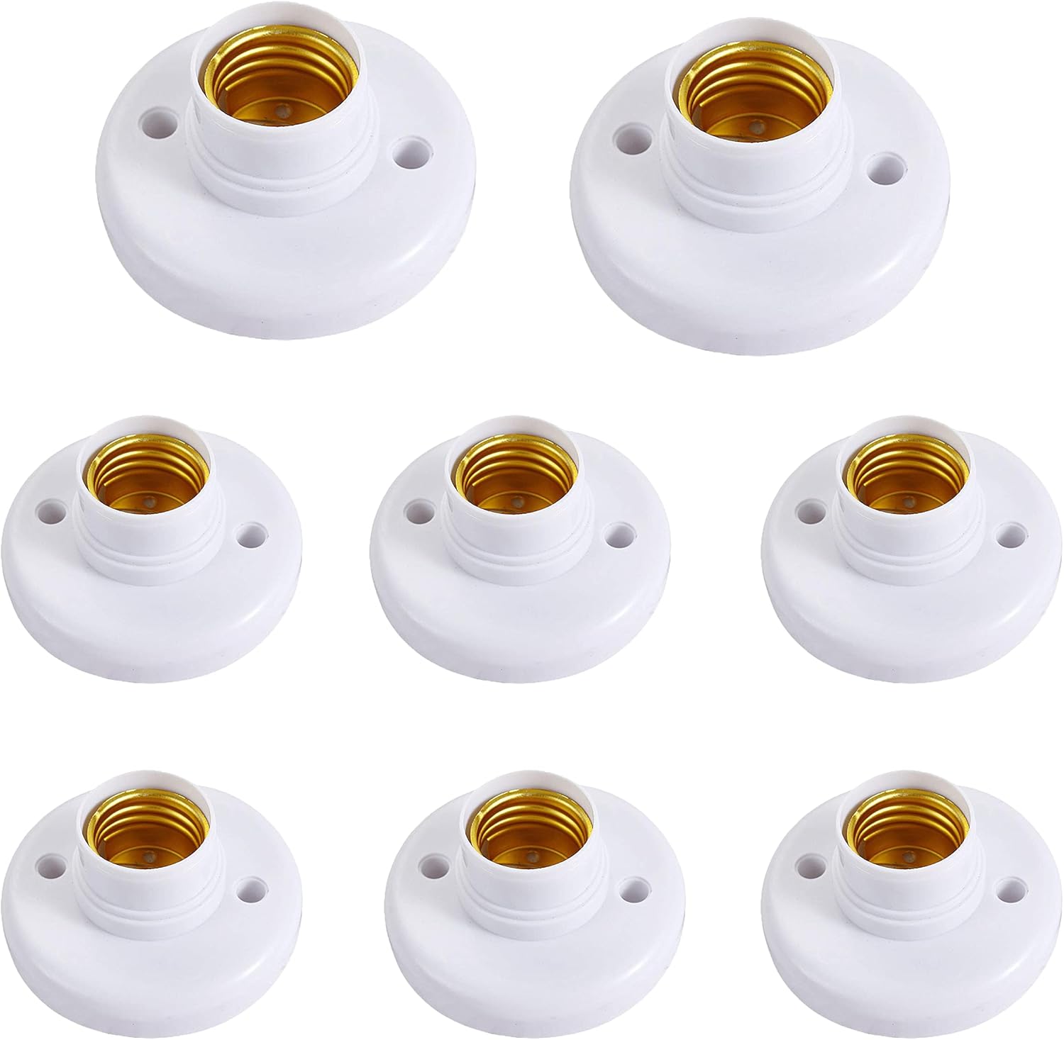 Amazon.com: pulunto 8Pcs E27 Lamp Holder White Round Plastic LED Lamp ...
