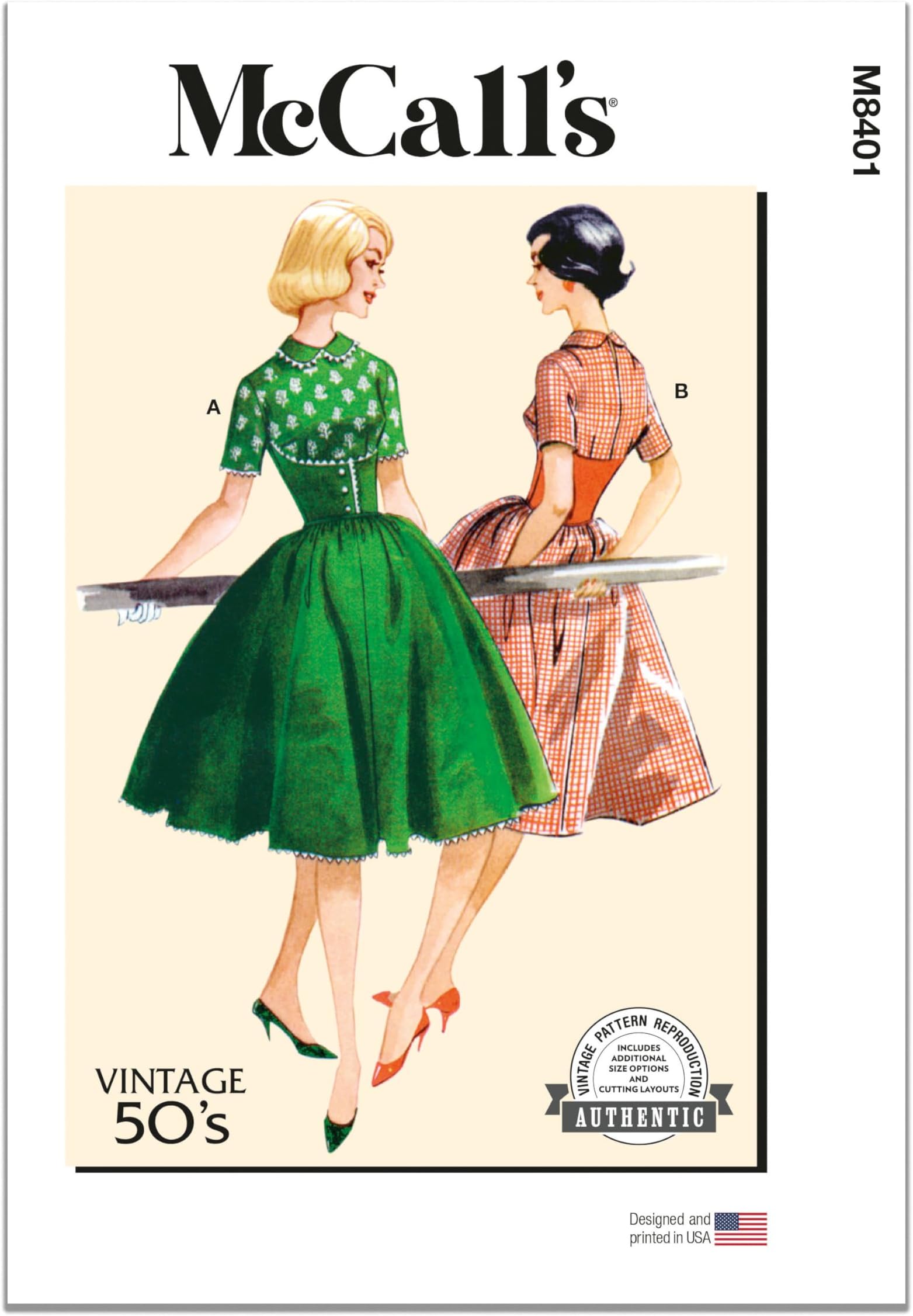 Amazon.com: McCall's Vintage 1950's Misses' Midriff Dresses Sewing ...