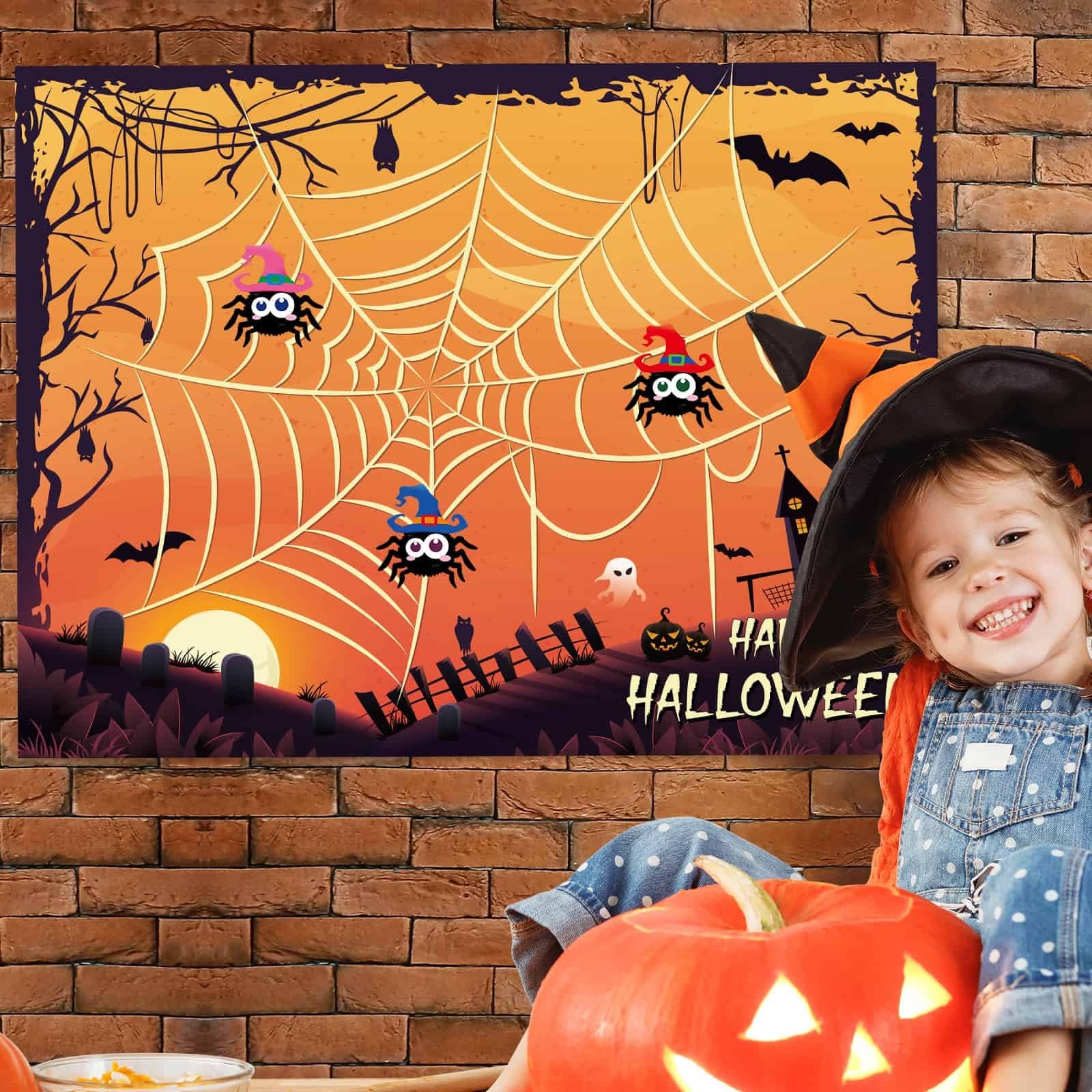 Snapklik.com : Pin The Spider On The Web - Halloween Party Games For ...