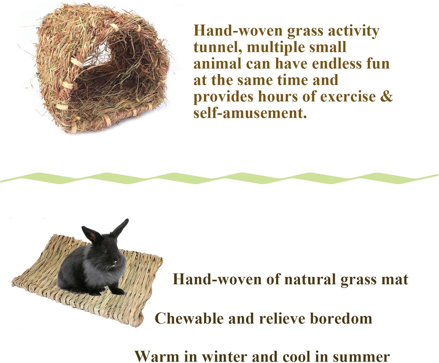 Hamiledyi Rabbit Grass TunnelNatural Straw Woven Mat Winter Warm ...