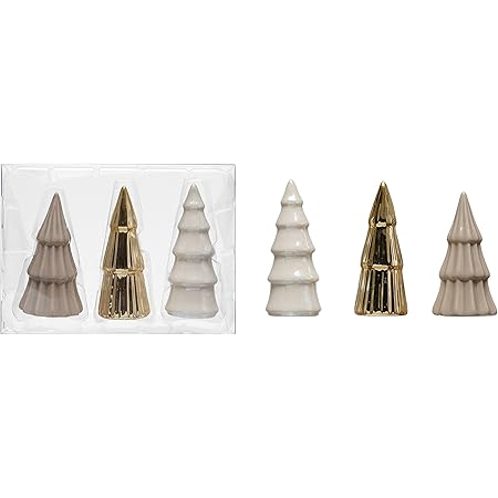 Amazon.com: Creative Co-Op 2.5" Stoneware (Boxed Set of 6) Trees, White ...