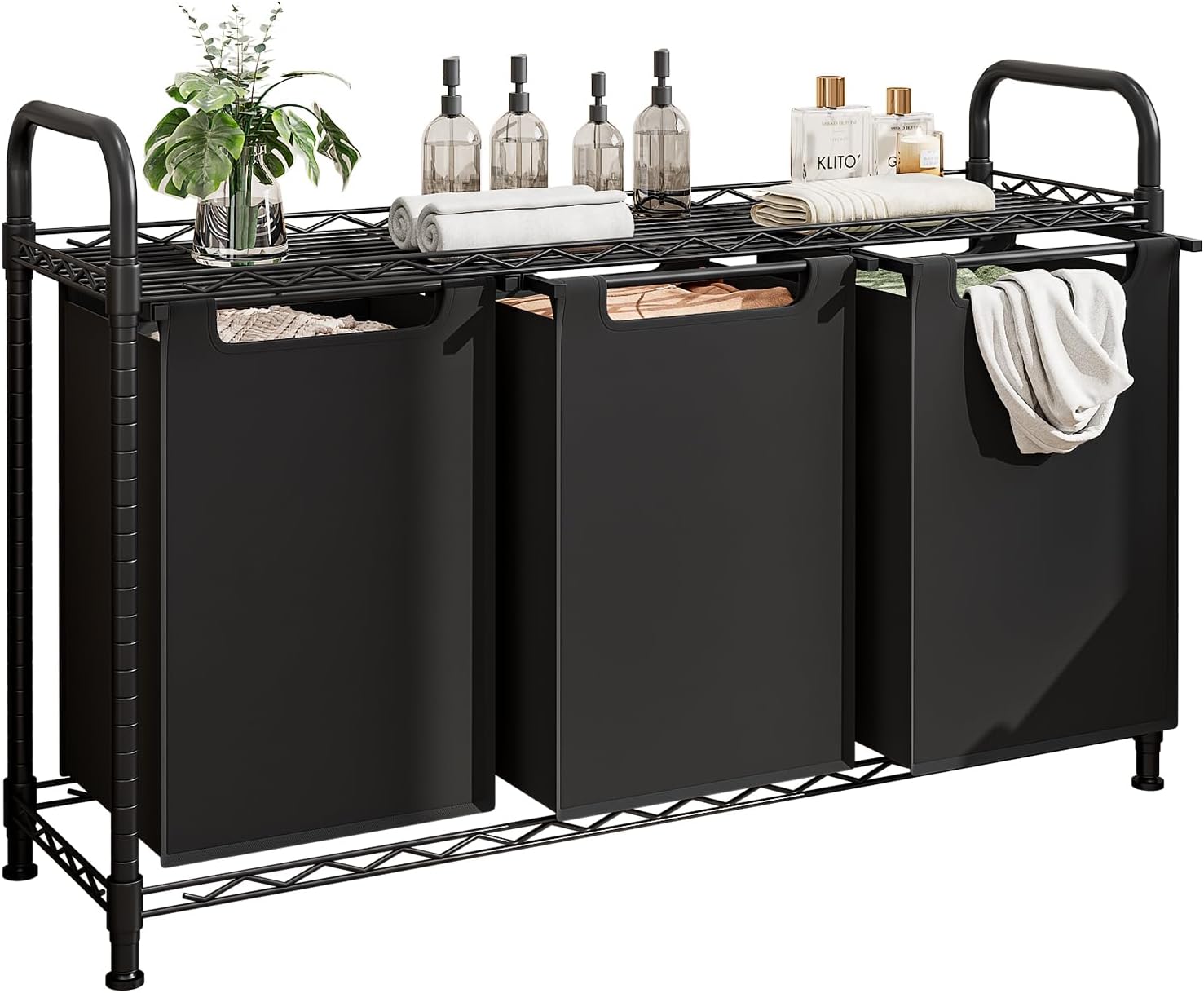 Laundry Sorter 3 Section Laundry Hamper Laundry Baskets Dirty Clothes ...