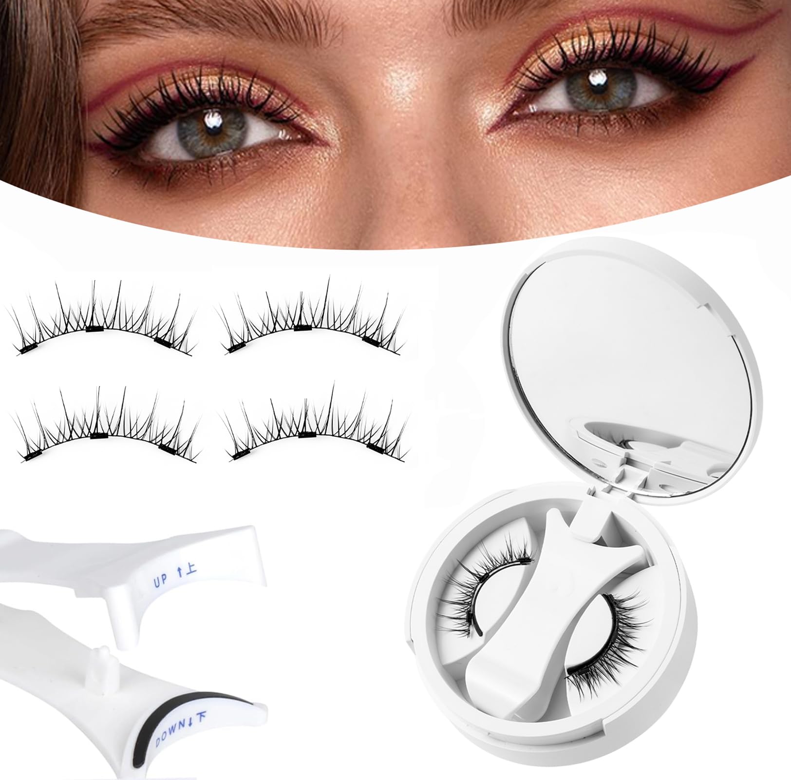 Amazon.com: Magnetic Eyelashes,natural look,No Glue Required,Giani ...