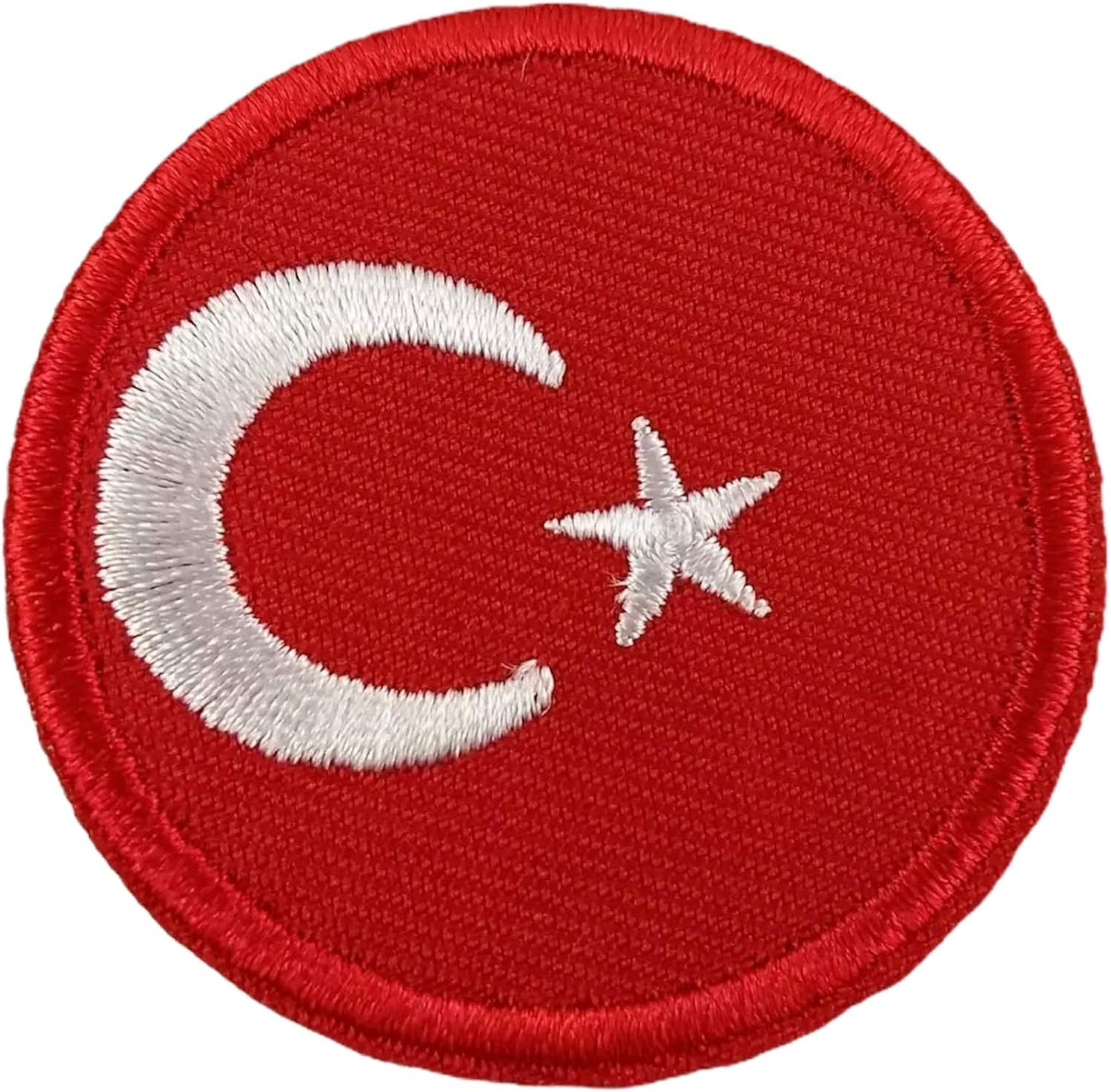 Turkey Round Flag Iron on Sew On Embroidered Patch : Amazon.co.uk: Home ...