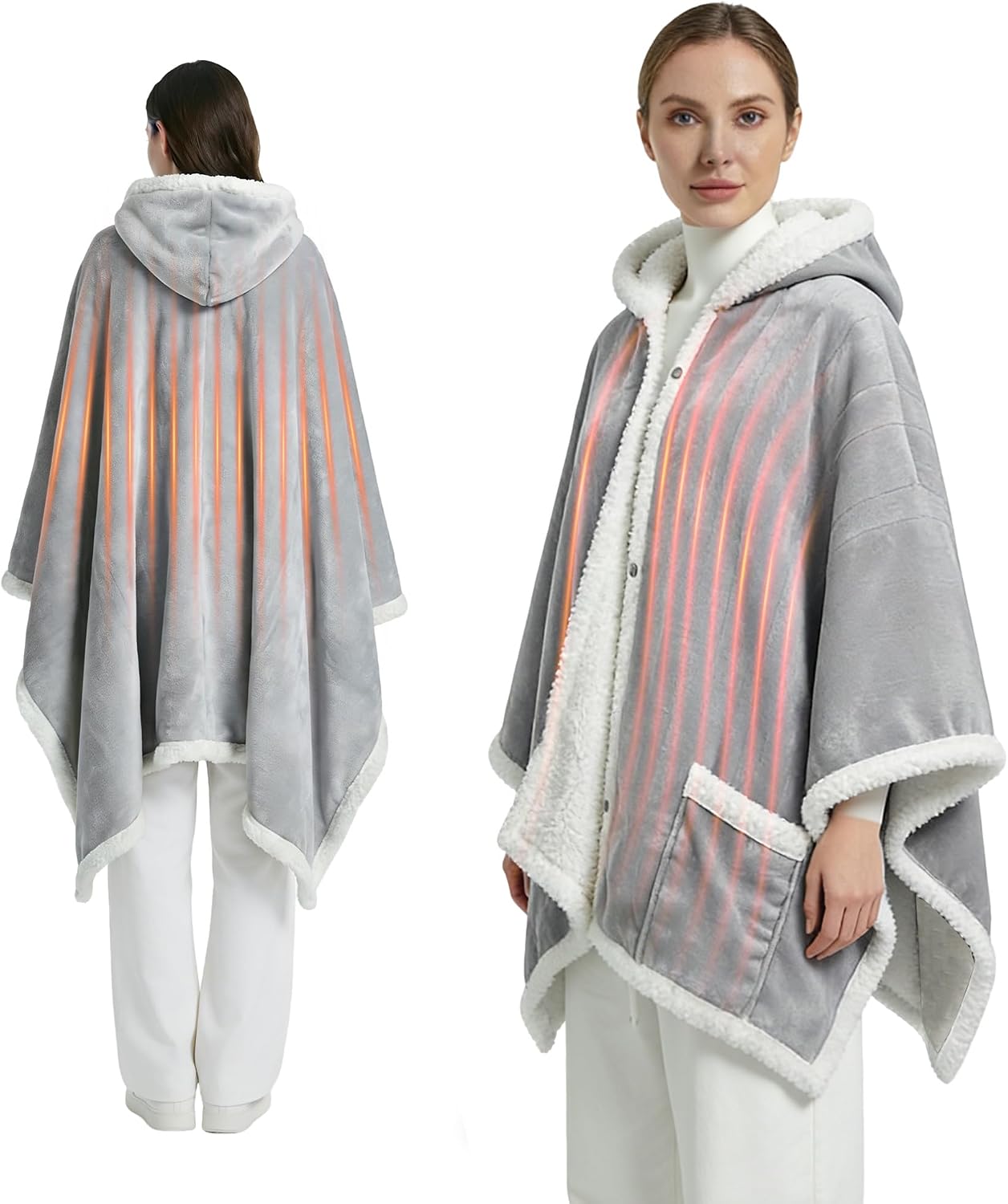 Amazon.com: Myiosus Heated Blanket Wearable Shawl, Electric Wrap Poncho ...