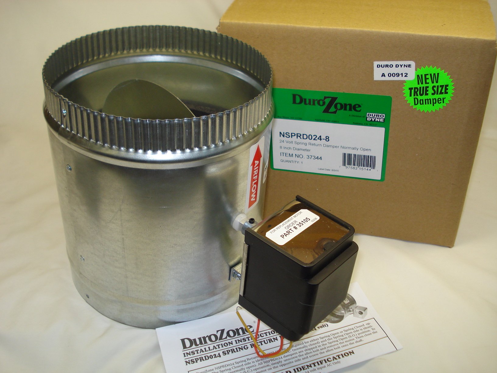 Buy Durozone HVAC Motorized Electric Zone Control 24ac Power Damper 10 ...