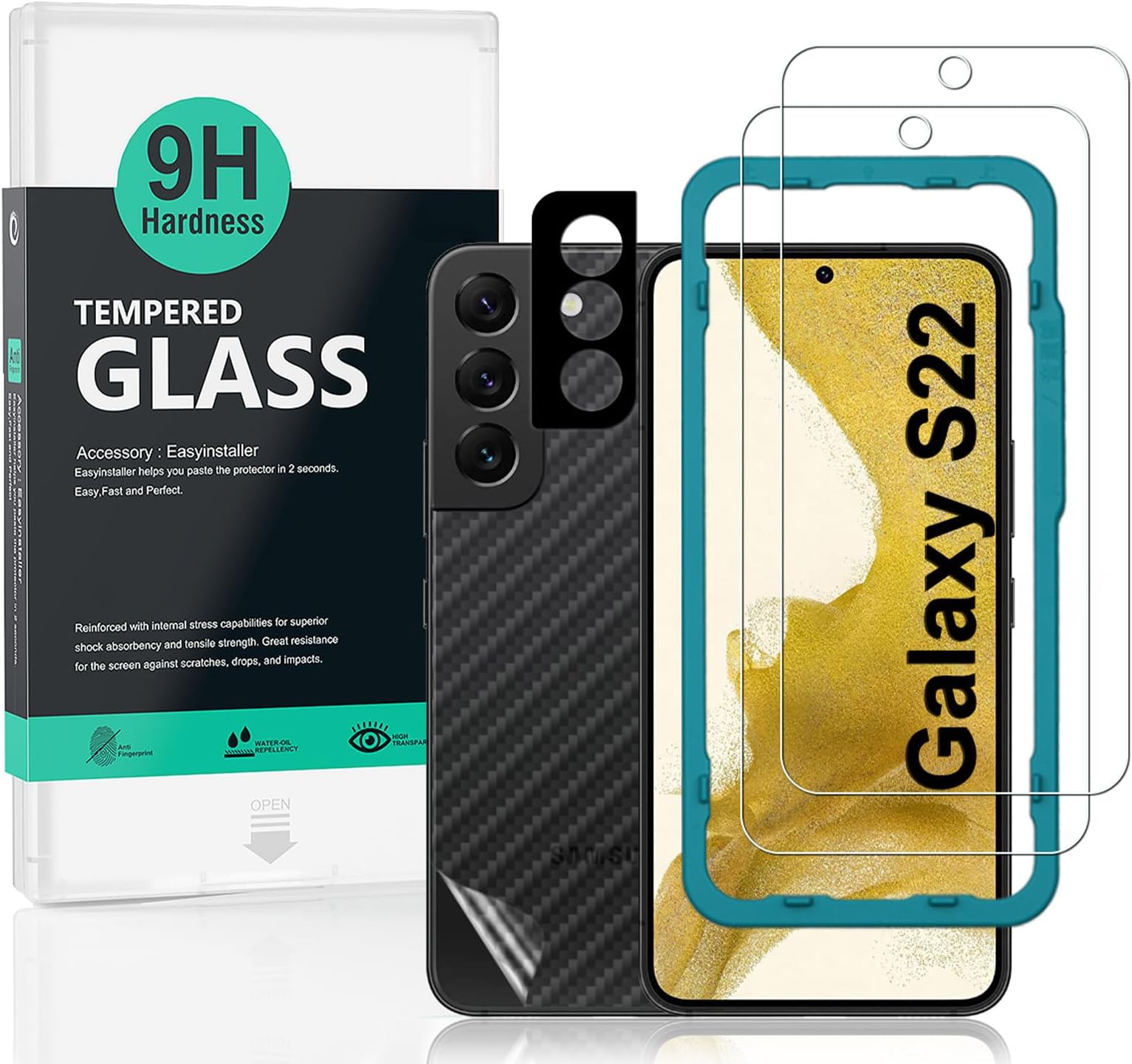 Ibywind 2 Pack Screen Protector For Samsung Galaxy S22(5G),9H Hardness ...
