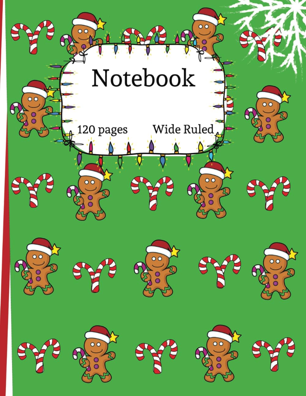 Cute Gingerbread and Candy Cane Composition Notebook: Beverly, Alice ...