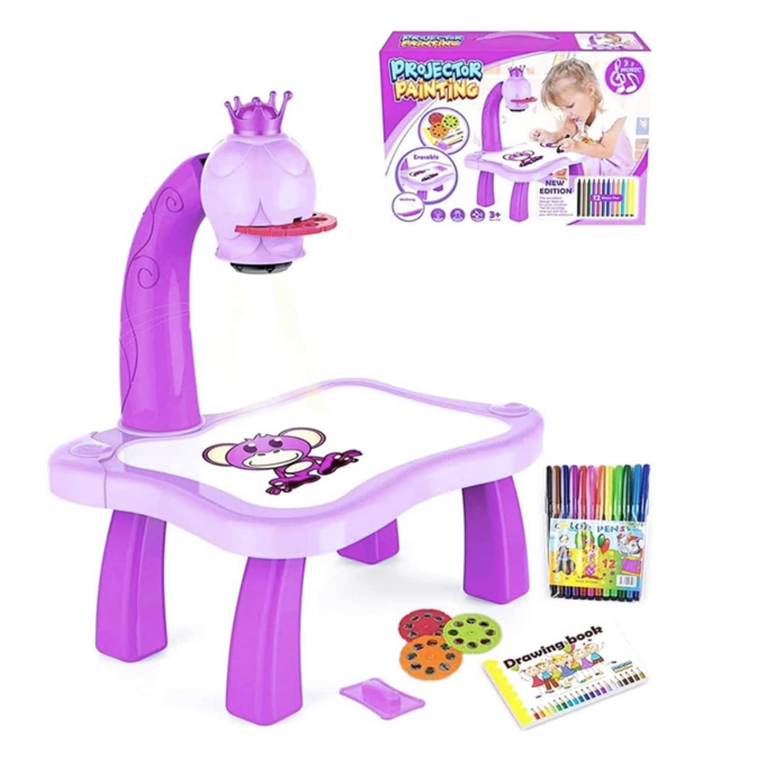 Buy Glossia Toymart Kids Drawing Projector Table | Toy Projector ...