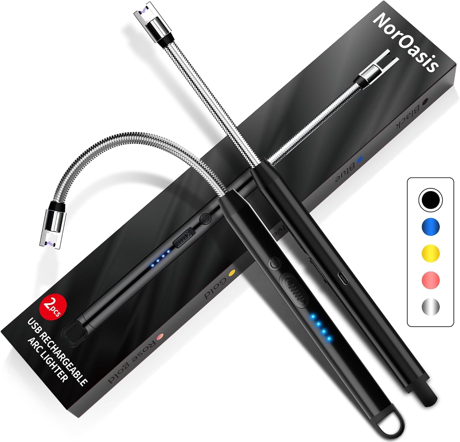 Amazon.com: NorOasis 2-Pack Rechargeable Electric Candle Lighters ...