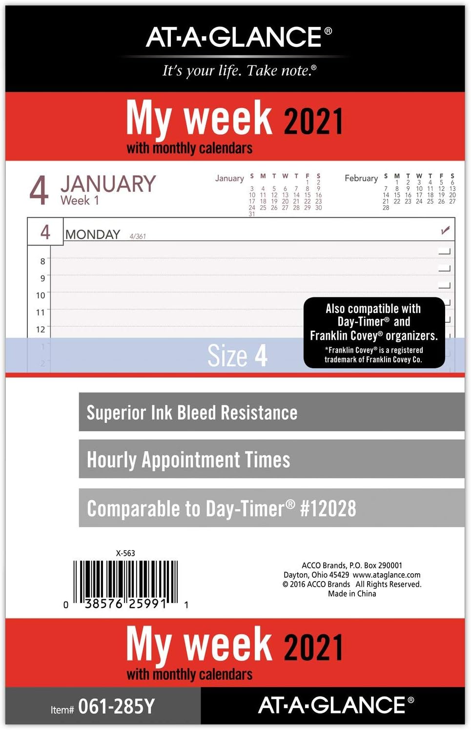 Amazon.com : Day-Timer 2025 Two Page Per Week Planner Refill, Wirebound ...