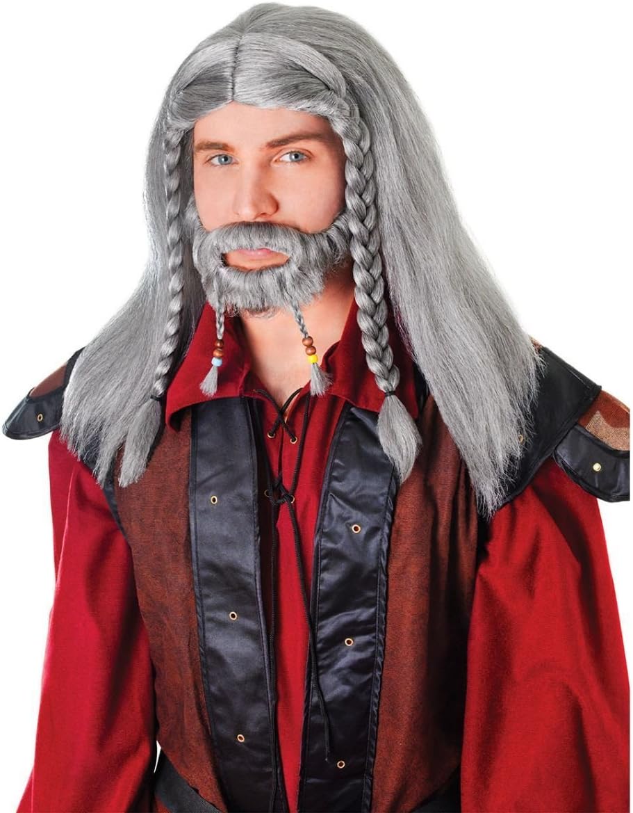 Amazon.com: Bristol Novelty Grey Lord Wig With Tash + Goatee Wigs - Men ...