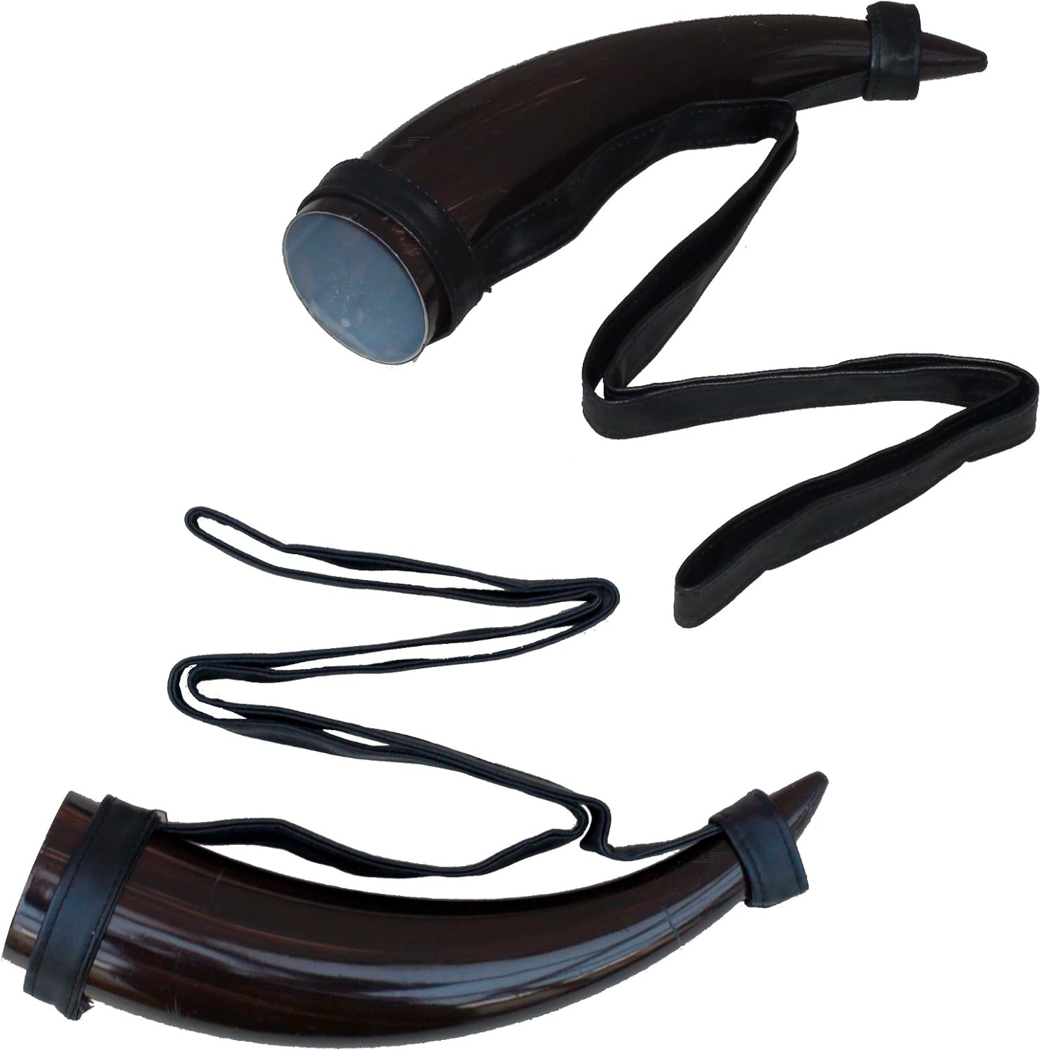 2 x Trinkhorn für Kostüm Römer Wikinger König Trinkhörner Drinking Horn ...