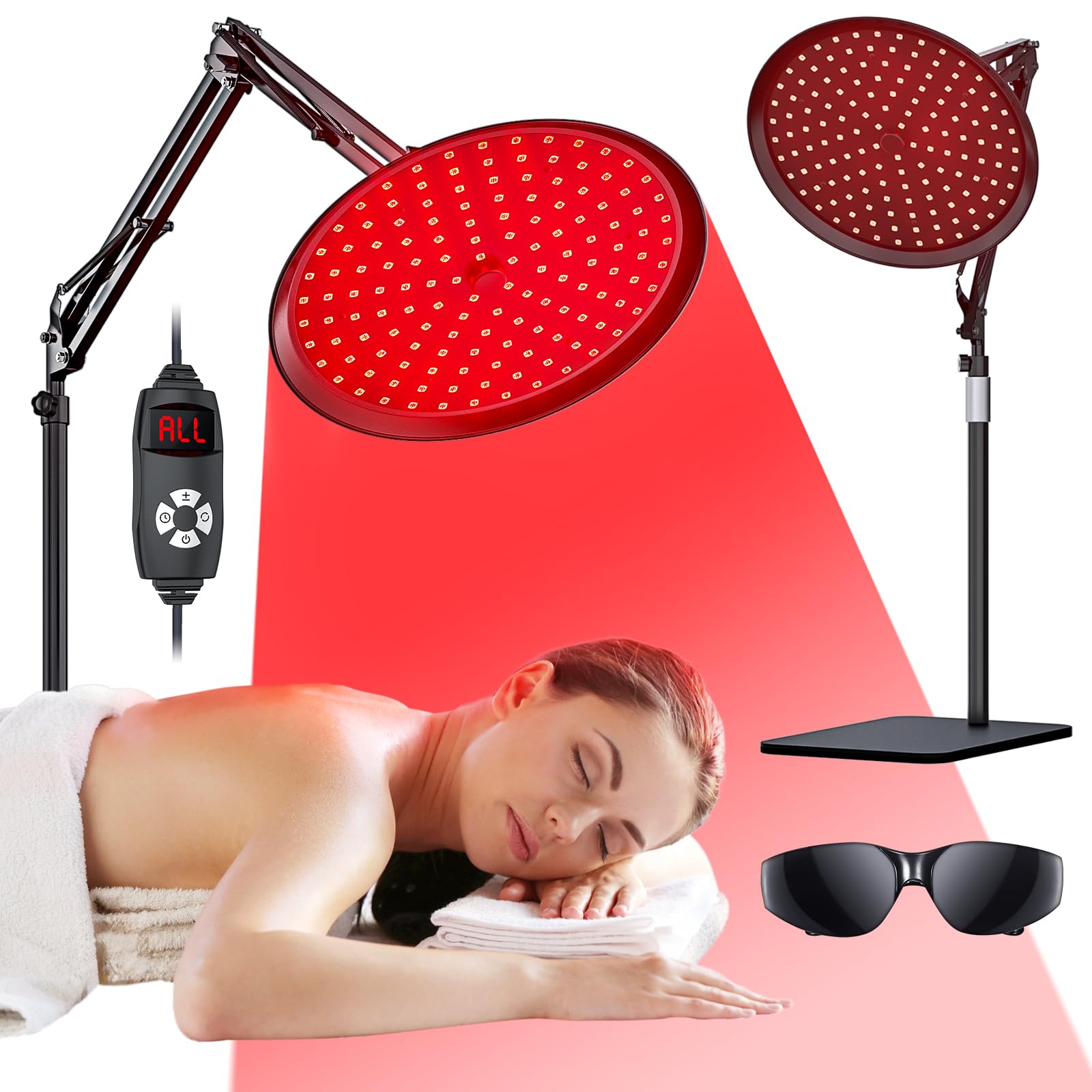 Amazon.com: QRQ Red Light Therapy, Red Infrared Light Therapy Lamp with ...