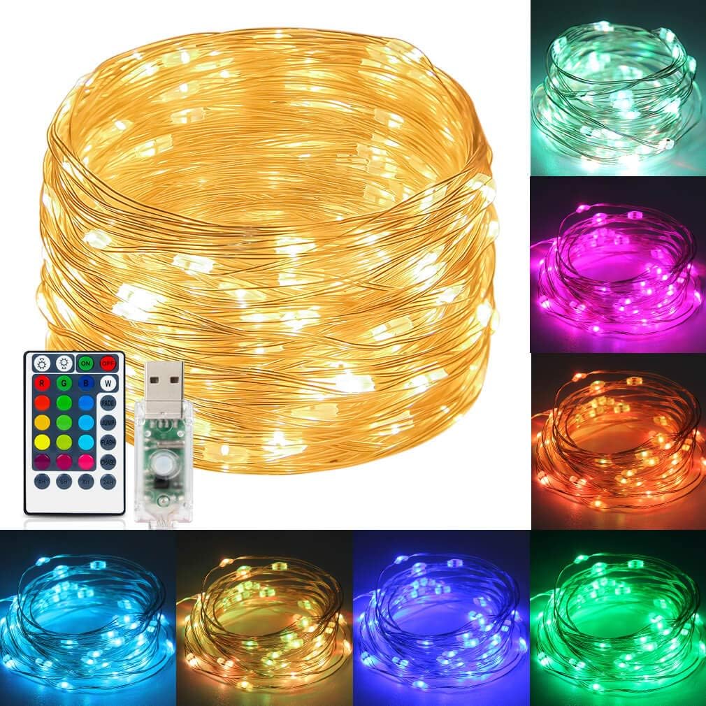 Amazon.com: Color Changing Fairy Lights Plug in: 39Ft 120 LEDs USB ...