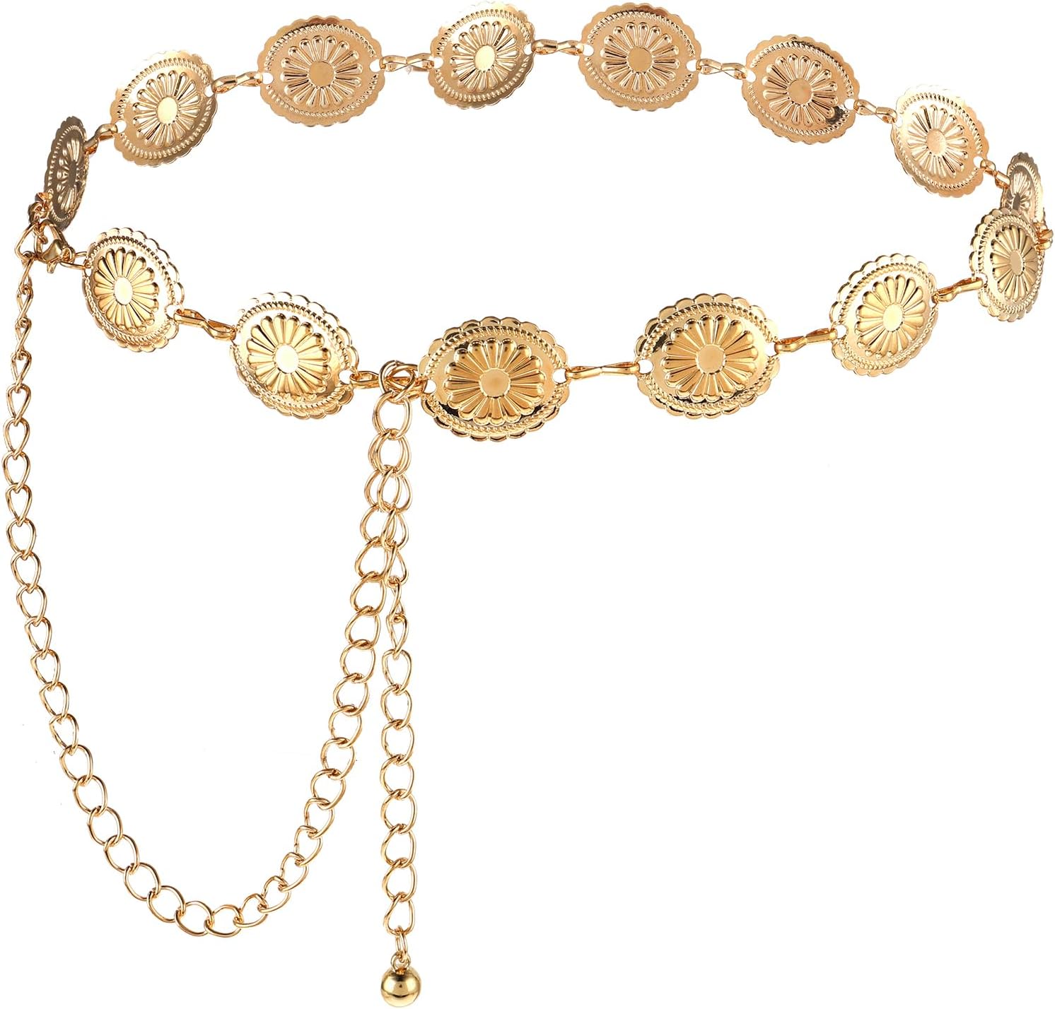 GEEHUA Gold Concho Chain Belt for Women, Country Concert Outfit Chain ...