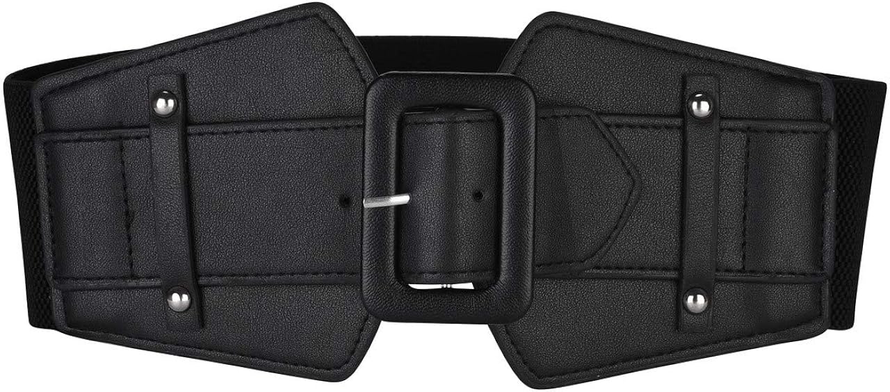 CHIC DIARY Women's Wide Stretchy Cinch Belt Retro Chunky Buckle Belts ...