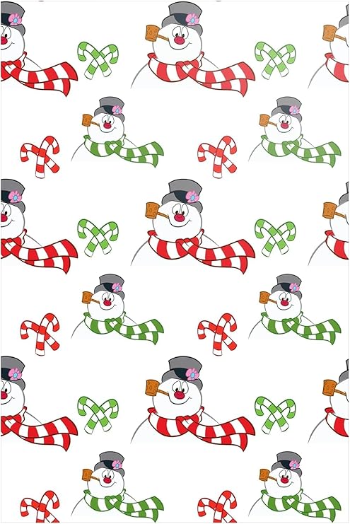 Amazon.com: Frosty The Snowman Candy Cane Pattern Wrapping Paper - 12 ...