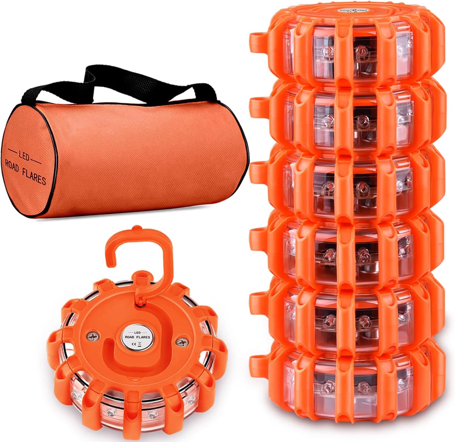 Amazon.com: 6 Pack LED Road Flares Emergency Lights, 9 Glow Modes ...