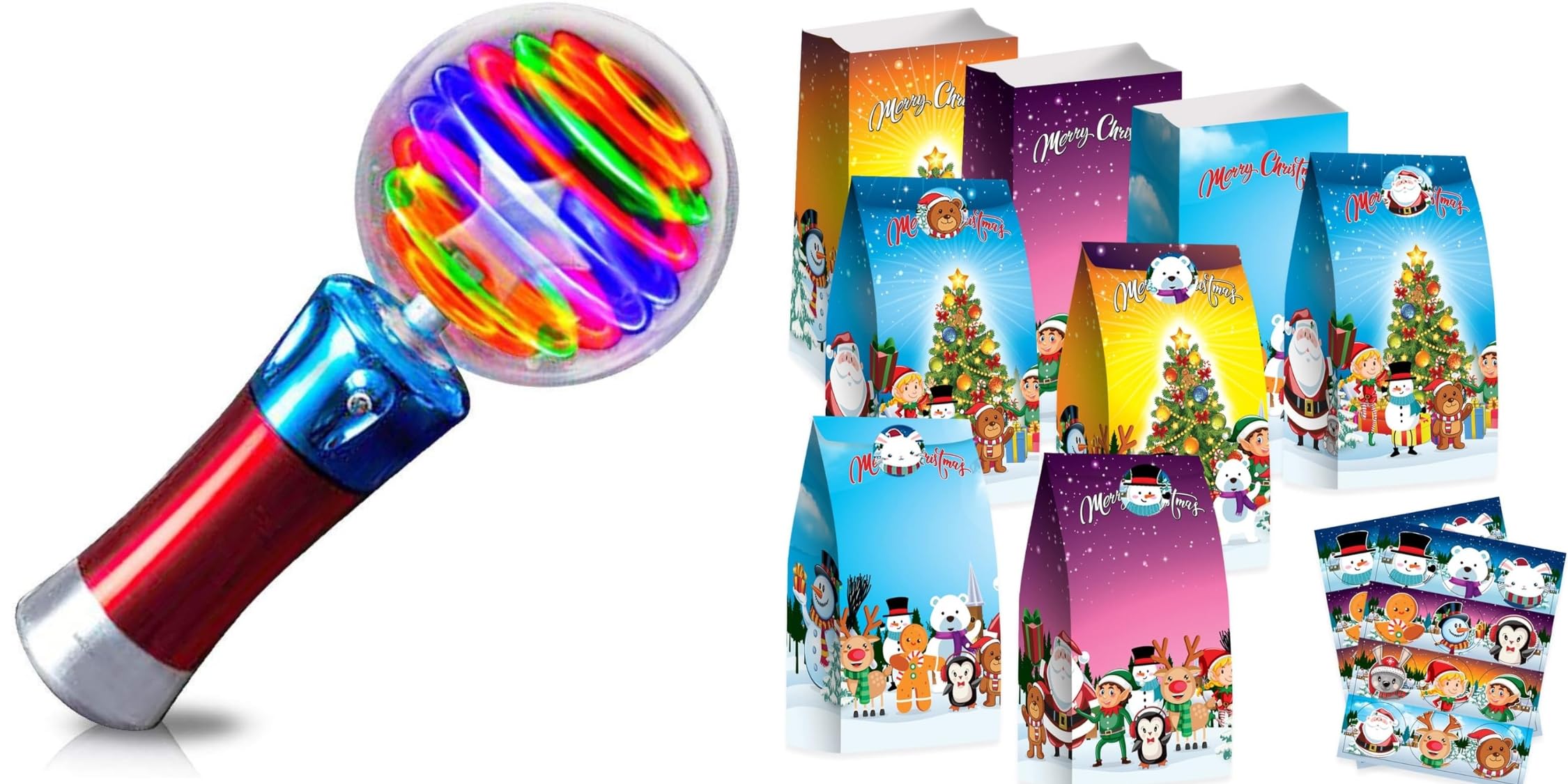 Amazon.com: ArtCreativity Light Up Magic Ball & Christmas Treat Bags ...