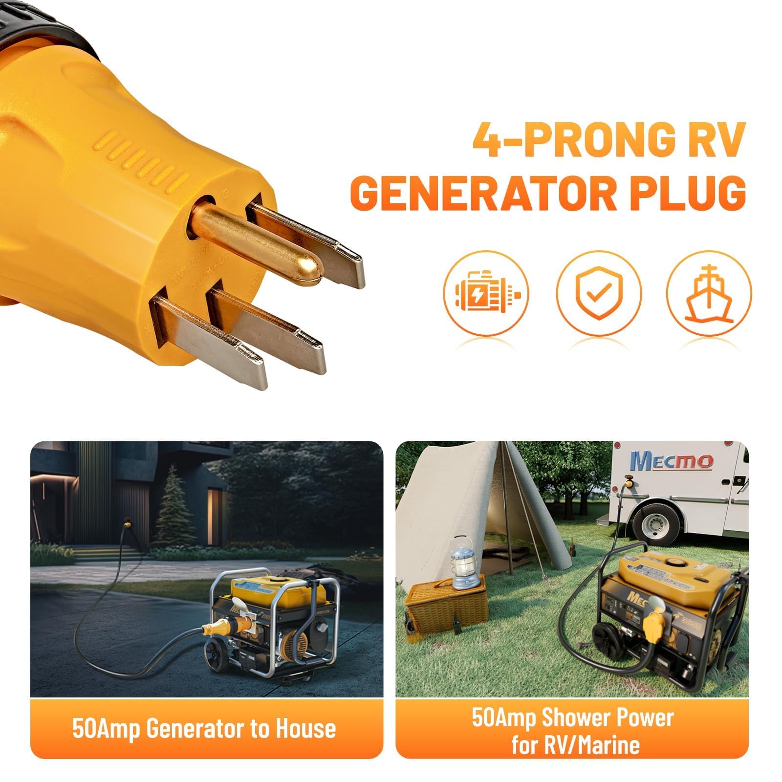 Snapklik.com : NEMA 14-50P To SS2-50R Twist Lock RV Generator Adapter ...