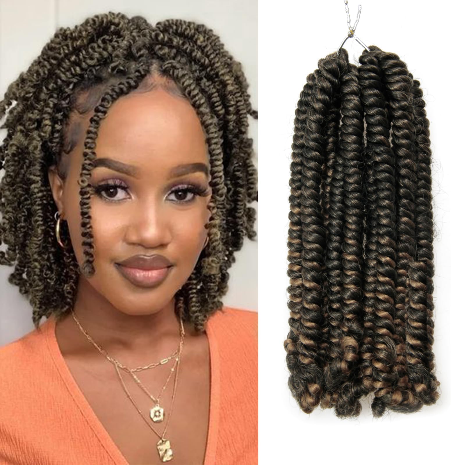 Amazon.com : SUYIAPIY Spring Twist Curl Crochet Hair 1B/30#, 8 Inch ...