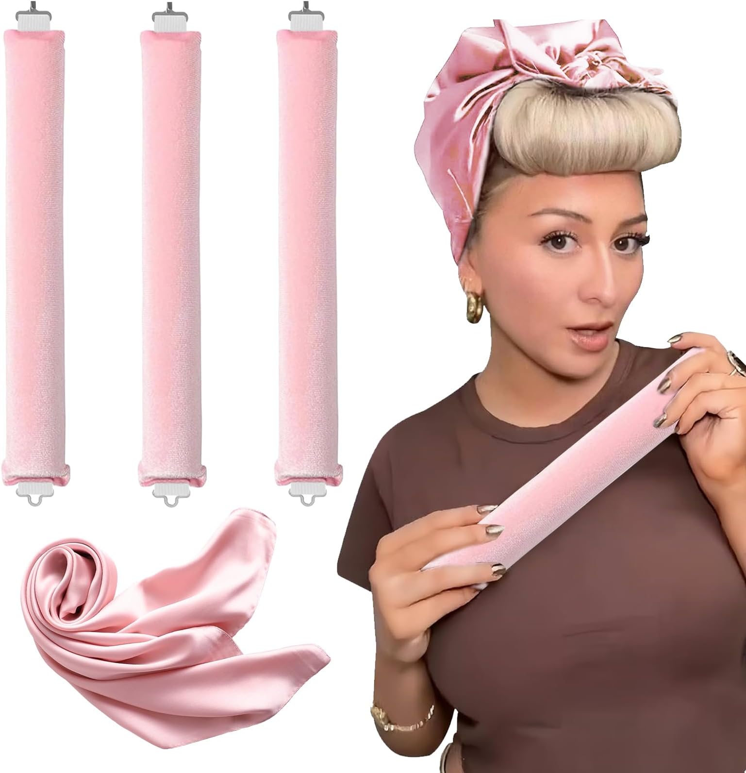 Amazon.com : Heatless Curling Rod Satin Heatless Hair Curler Heatless ...