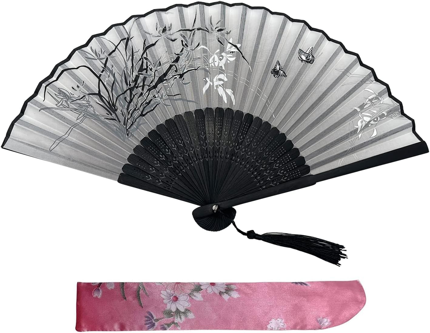 Kibon Folding Fans, Handheld Fans, Hand Fans, Bamboo Fans with Tassel ...