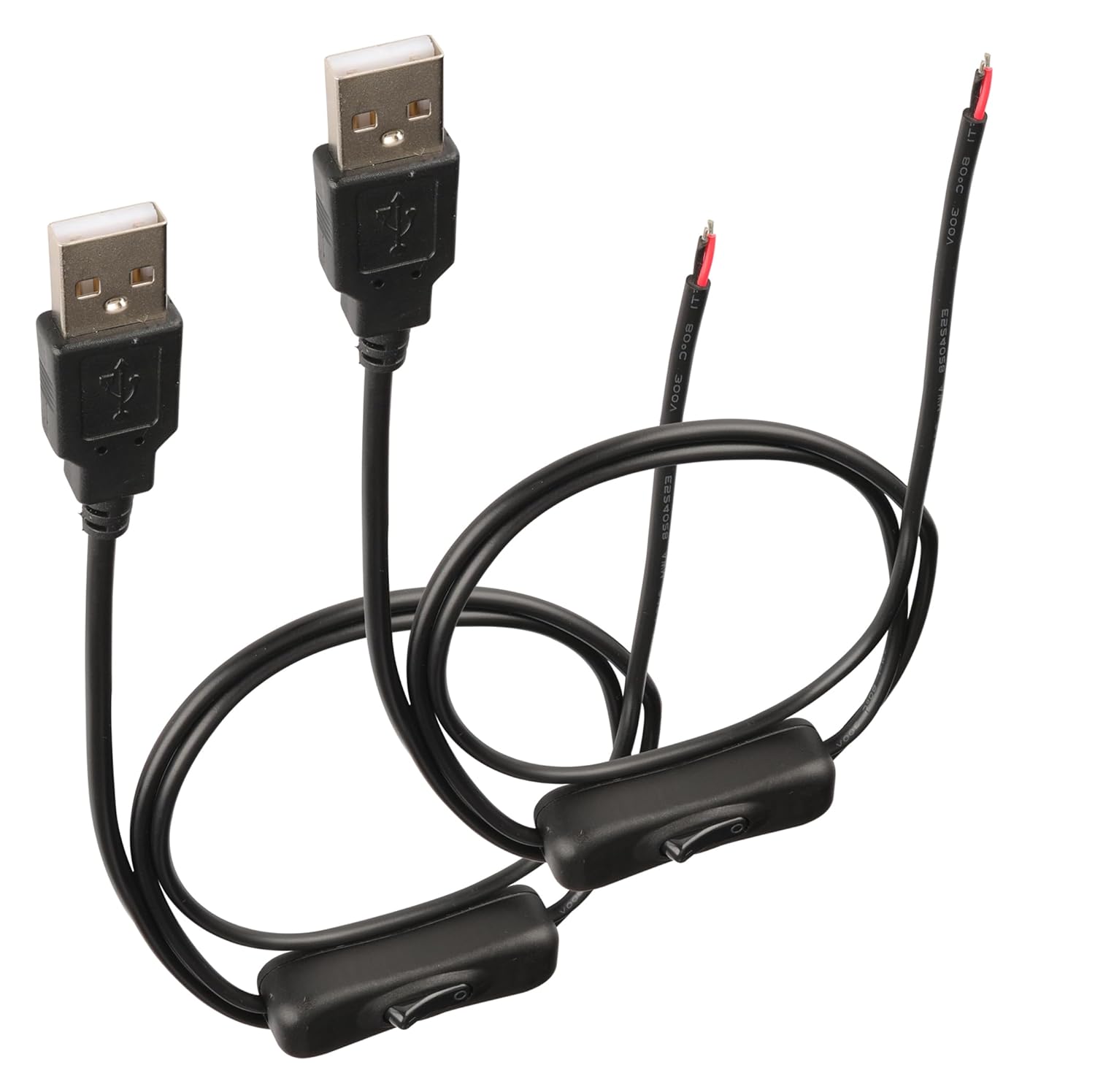 Amazon.com: HCFeng DC 2-pin USB Cable with ON/Off Switch USB 2.0 A Male ...