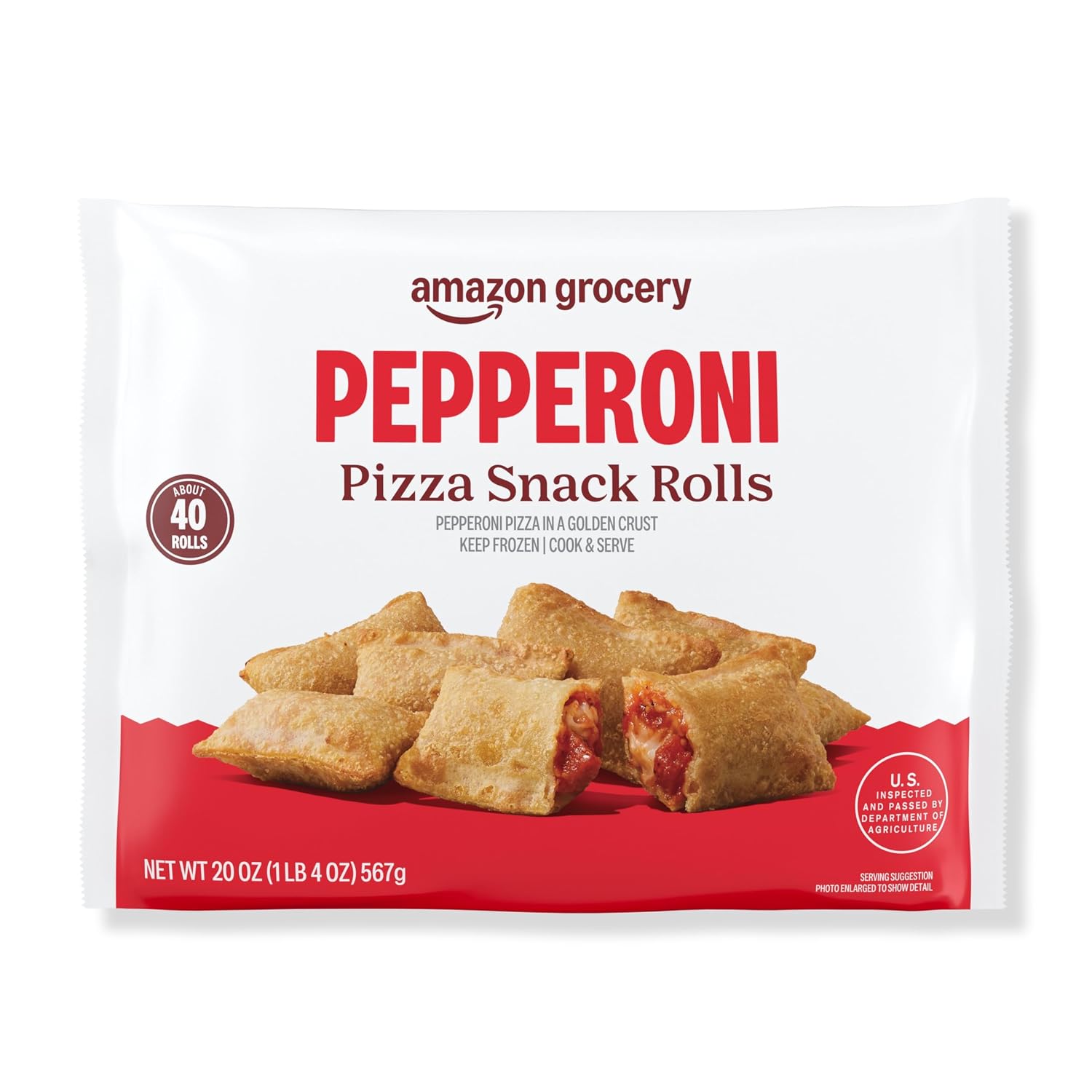 Amazon Grocery, Pepperoni Pizza Snack Rolls, 20 Oz, Frozen (Previously ...