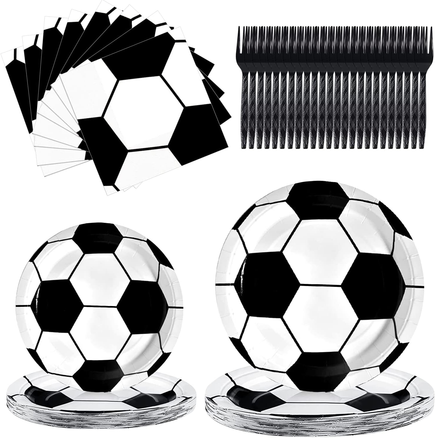 Amazon.com: 96Pcs Soccer Plates and Napkins Party Supplies Soccer Party ...