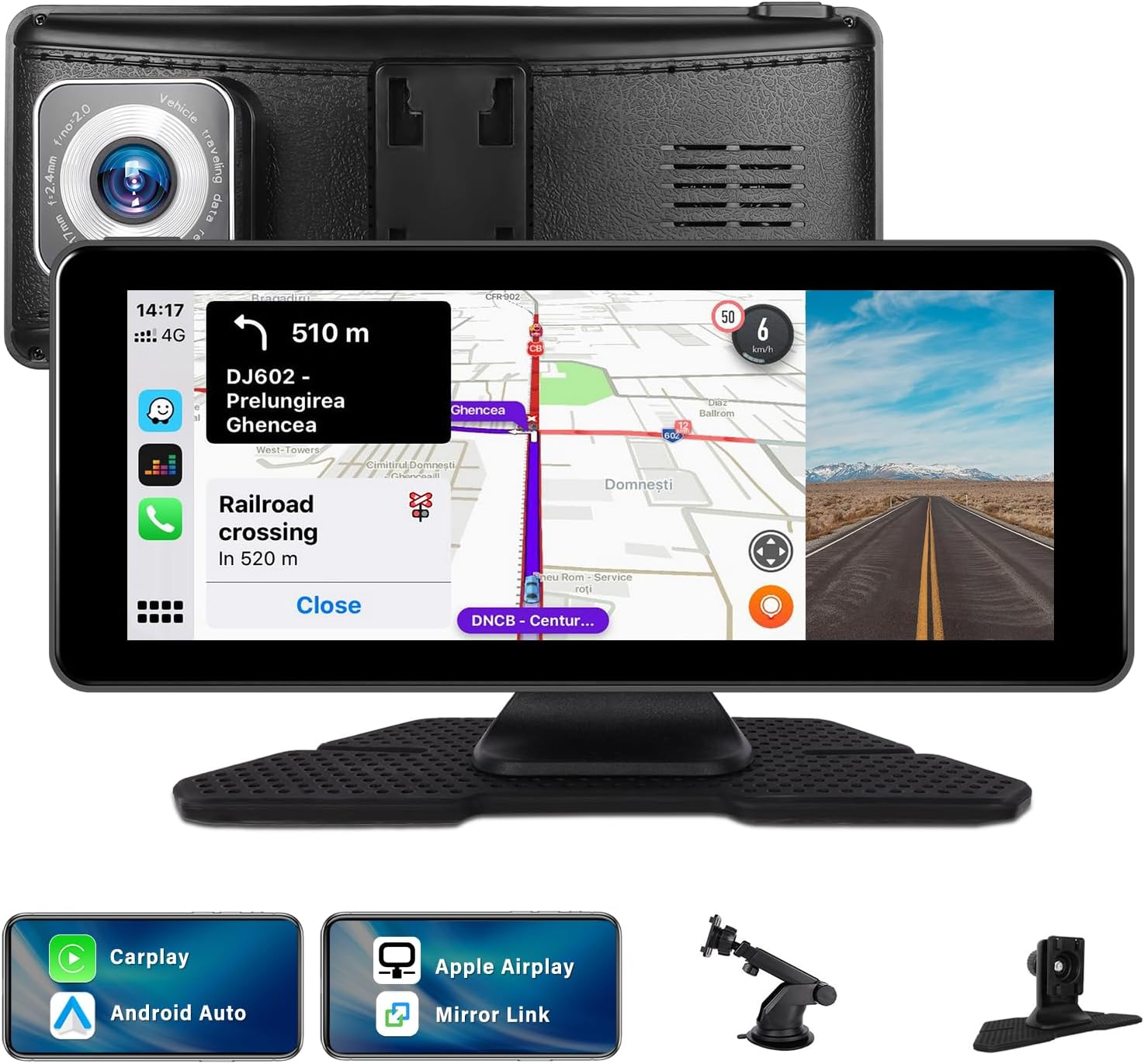 Amazon.com: Wireless Touchscreen Car Radio Receiver with 4K Front ...