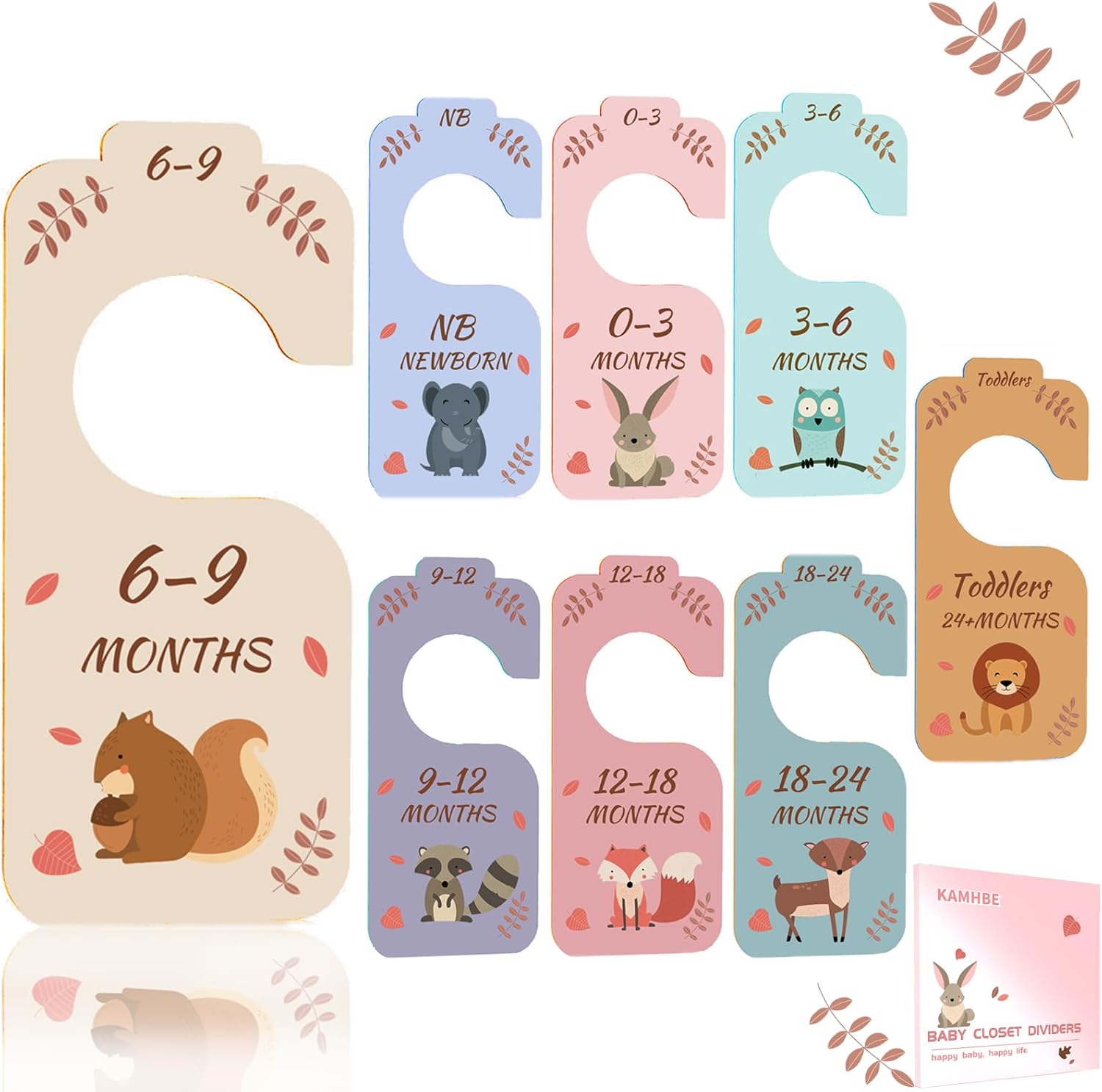 Amazon.com: KAMHBE 8Pcs Wooden Baby Closet Dividers, Baby Clothes ...