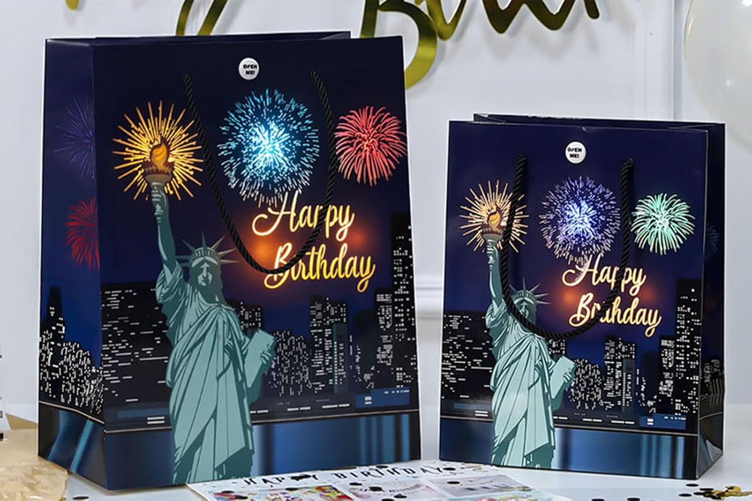 Amazon.com: MAGICAL BAG Birthday Gift Bags with Fireworks & Cheering ...