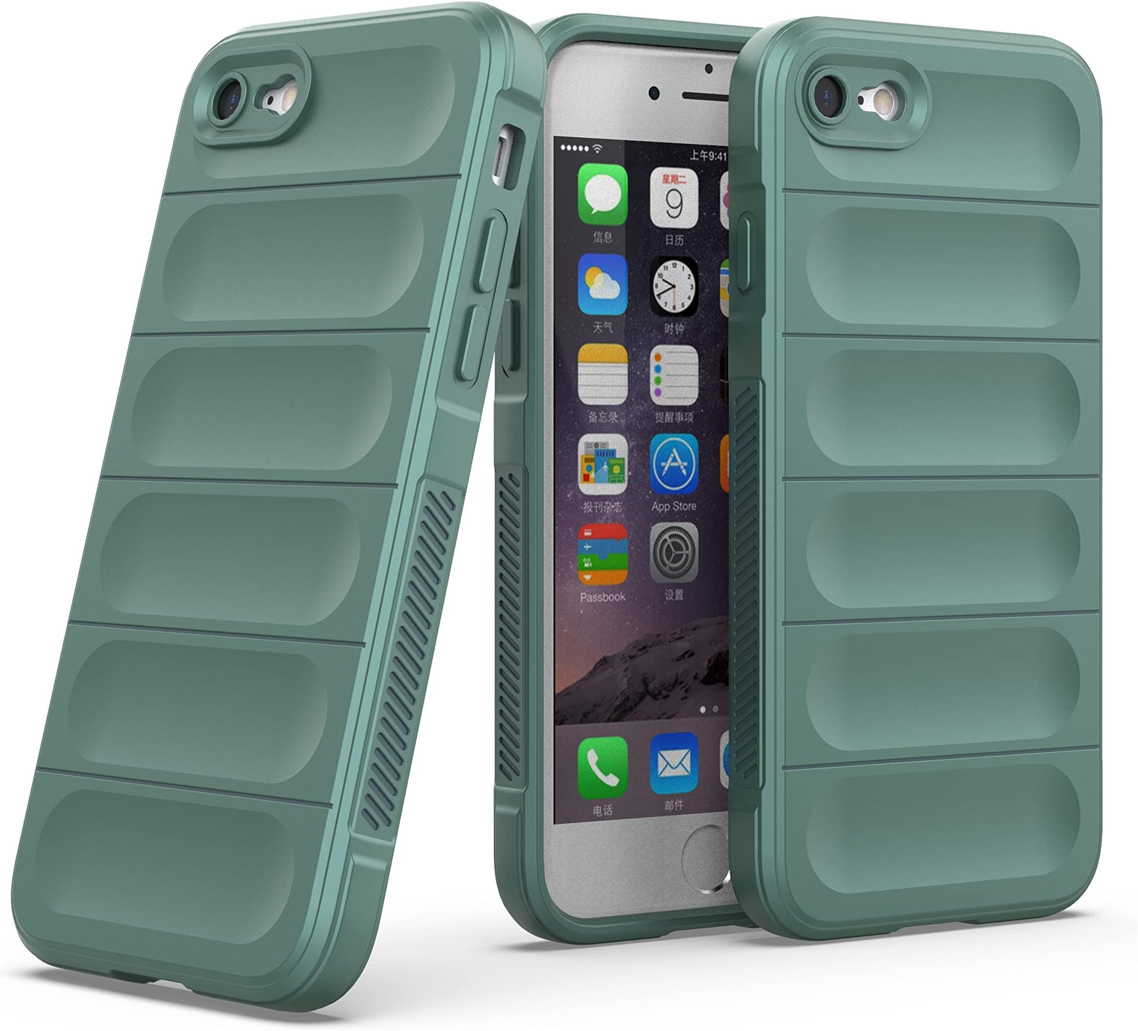 Zapcase Back Case Cover for 7 8 / iPhone SE 2020 (Silicone_Dark Green ...
