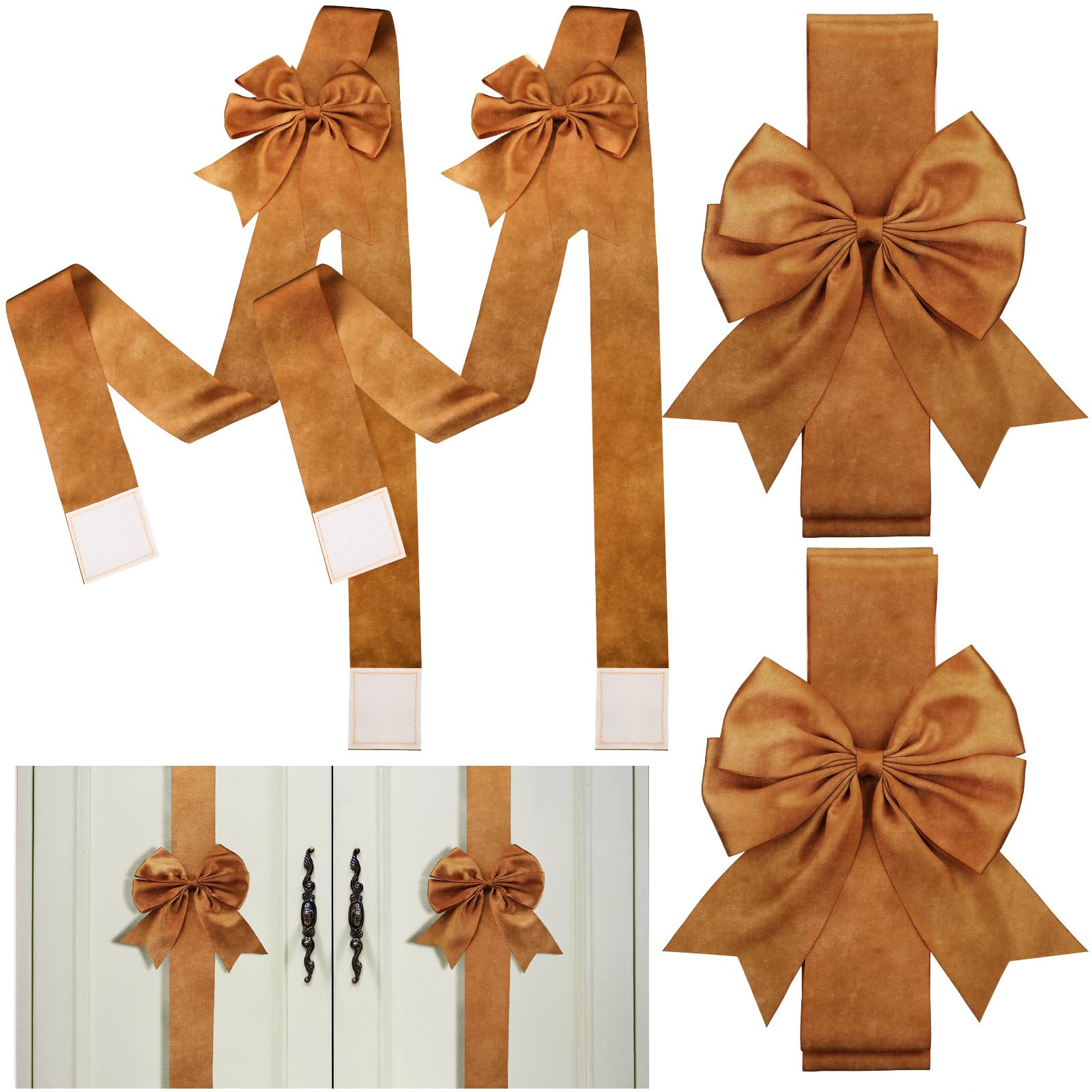 Amazon.com: Syhood 6 Pcs Christmas Cabinet Door Bows Large Christmas ...
