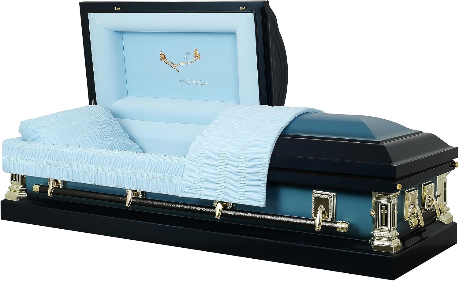 Amazon.com: Overnight Caskets in God's Care Funeral Metal Casket Two ...