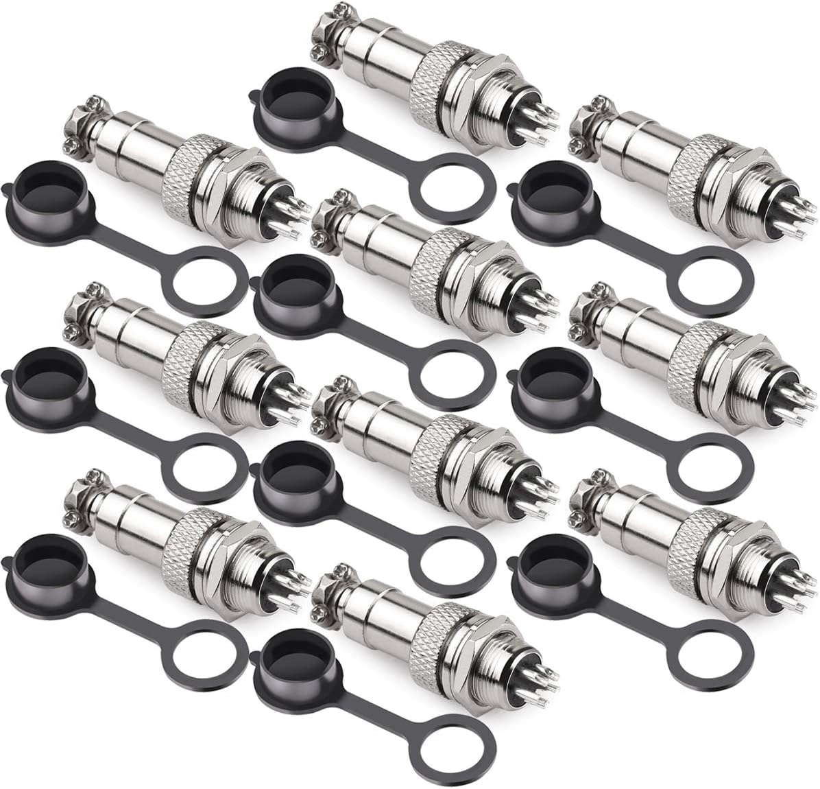 Amazon.com: Lsgoodcare 10Pcs GX12-4P 12MM 4Pin Aviation Plug 90 Degree ...