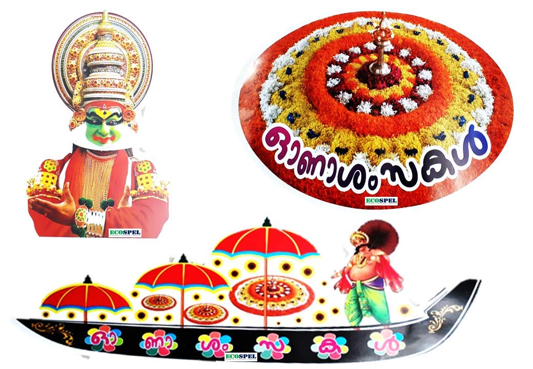 Buy Ecospel Onam Special Sticker Combo Set of 3 | Kerala Traditional ...