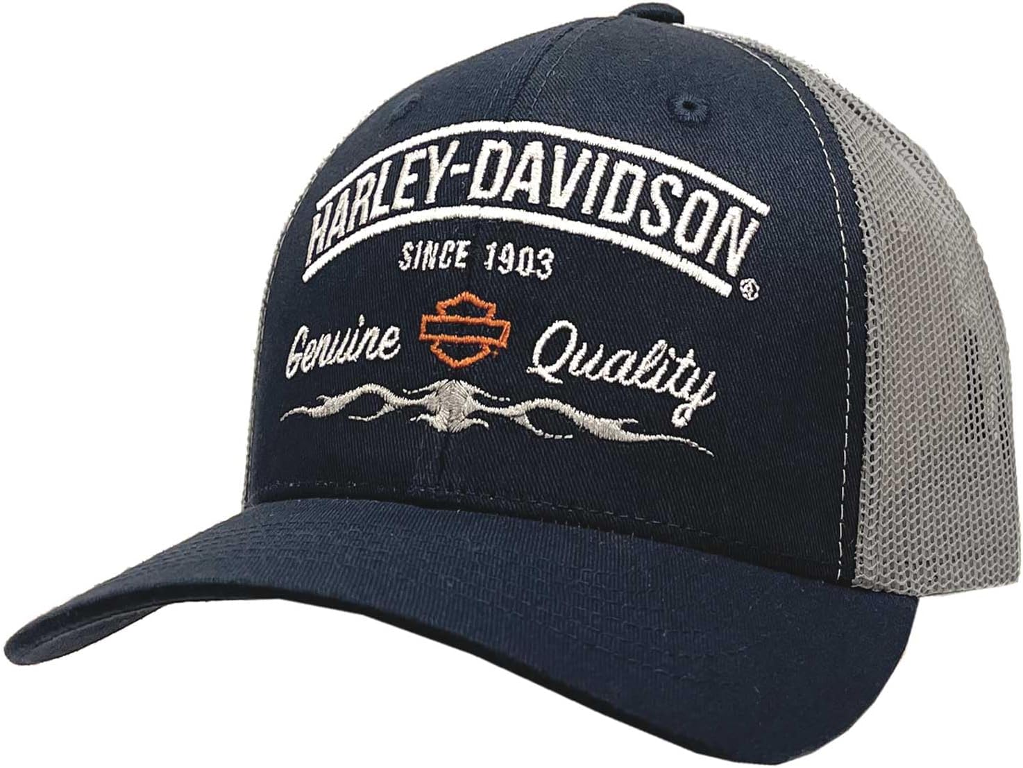 Harley-Davidson Men's Meshed Adjustable Snapback Mesh Trucker Hat ...